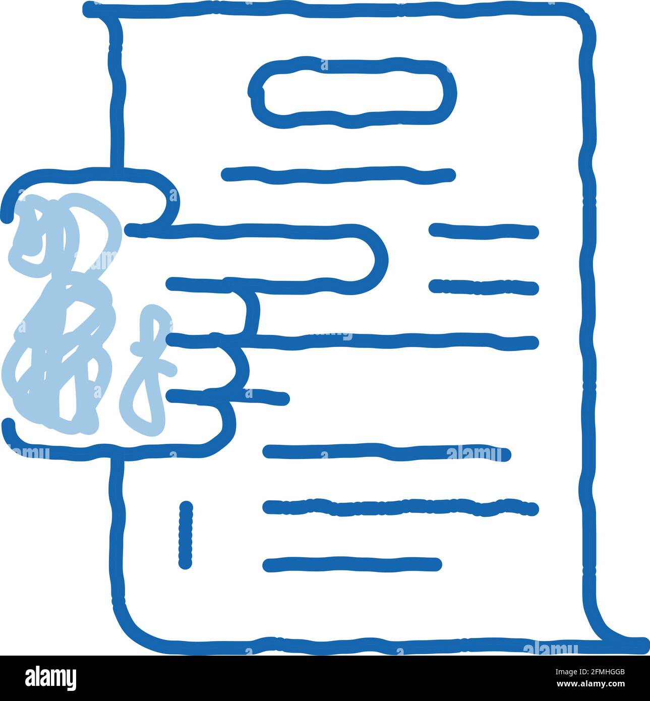 transaction document pointer doodle icon hand drawn illustration Stock ...