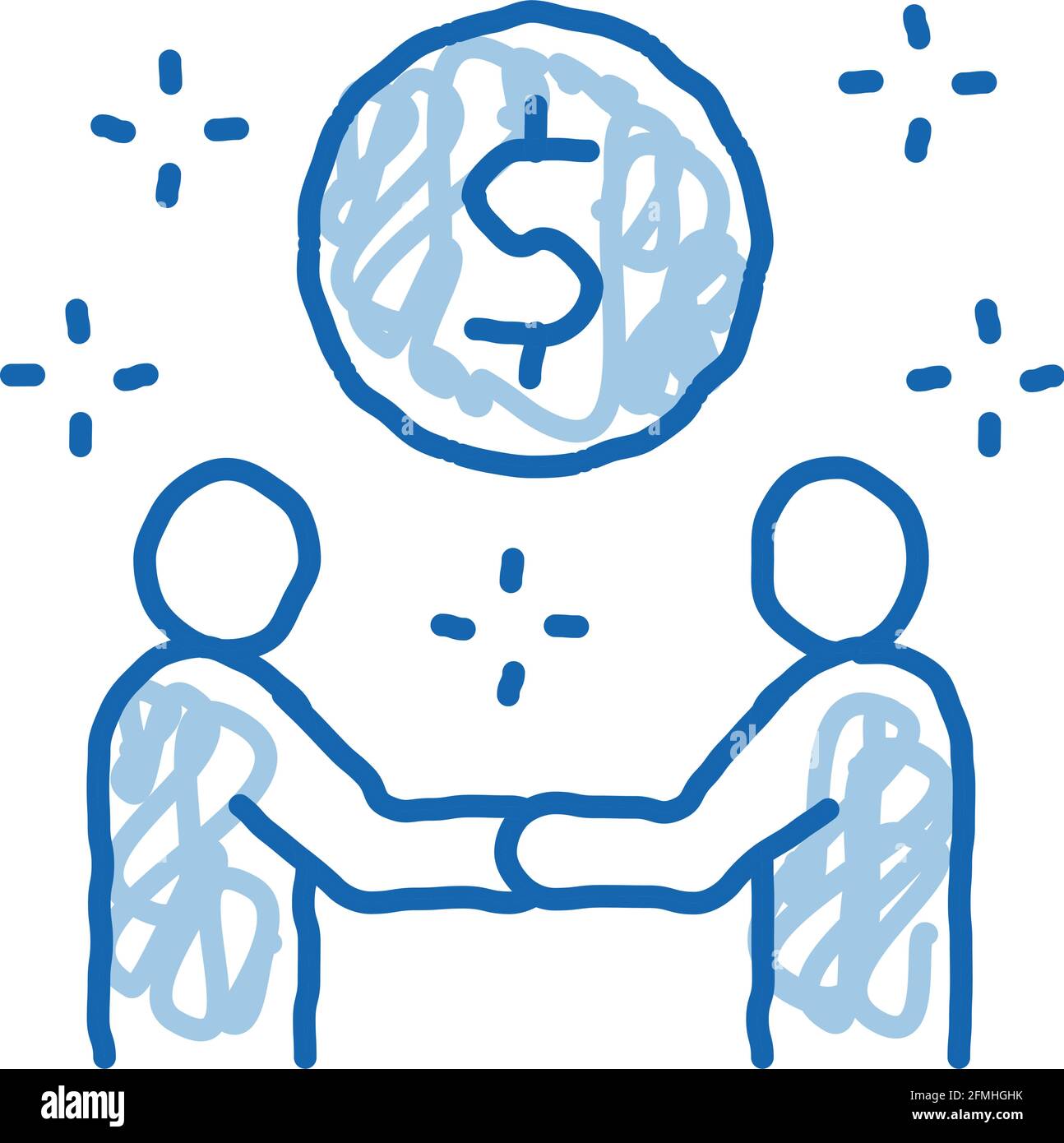 money making deal doodle icon hand drawn illustration Stock Vector ...