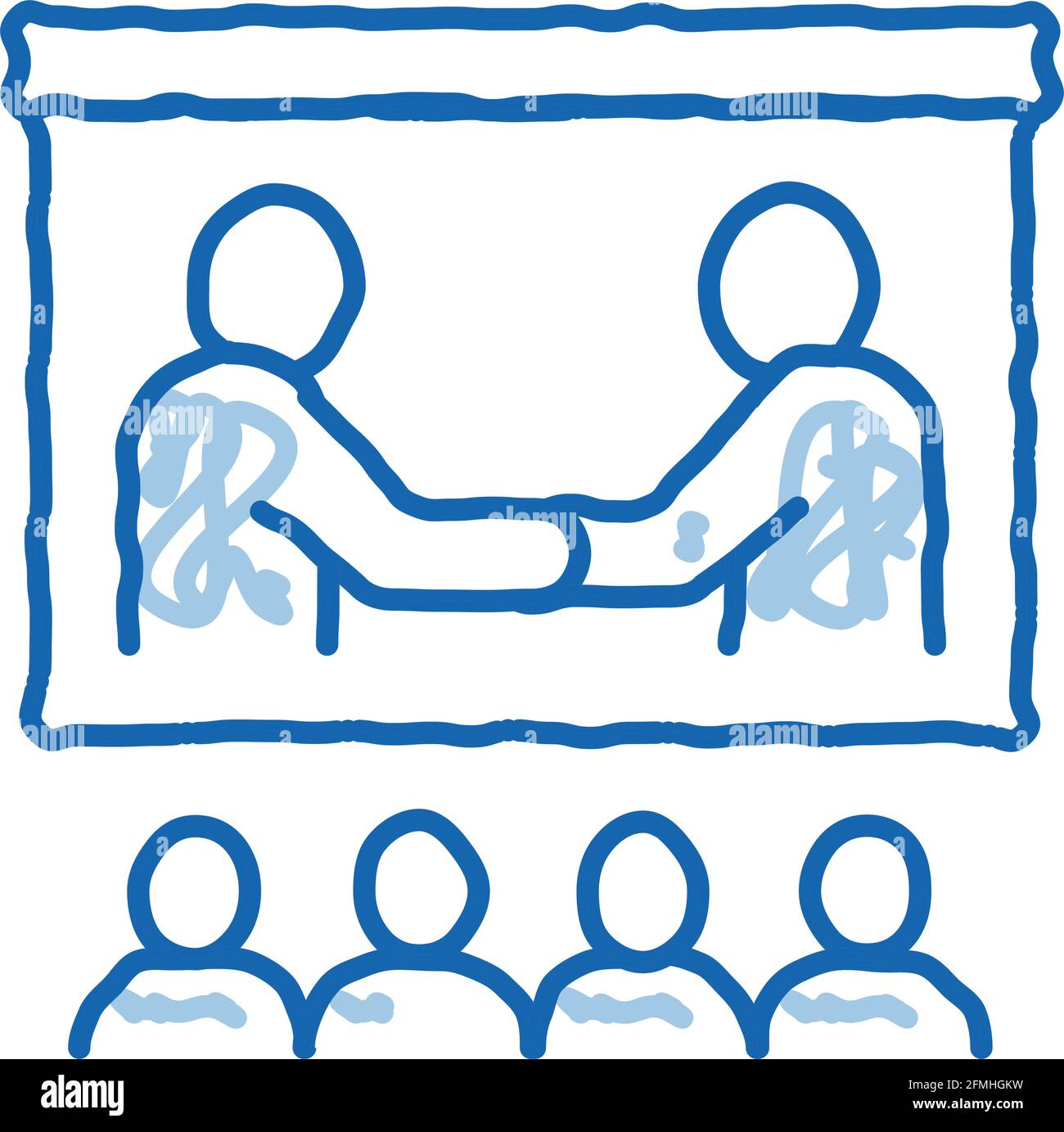business training presentation doodle icon hand drawn illustration ...