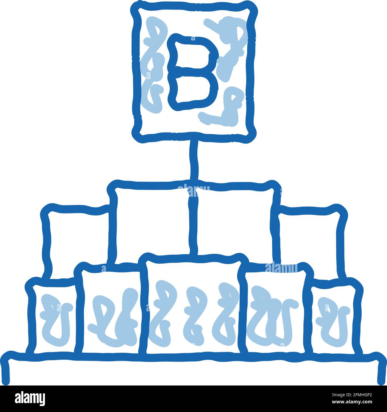 pieces of butter holding letter b sign doodle icon hand drawn ...