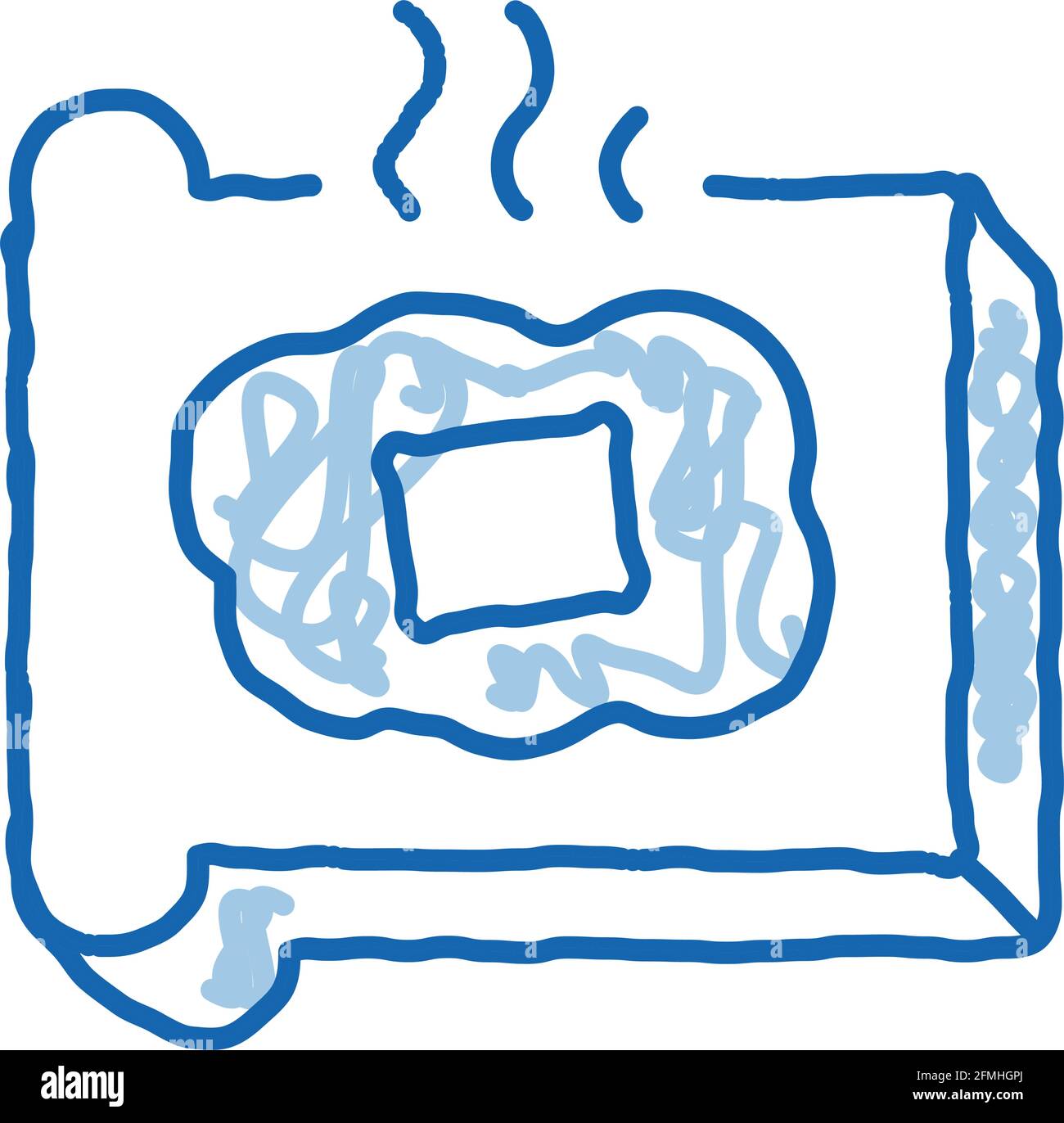 toast with melting butter doodle icon hand drawn illustration Stock ...