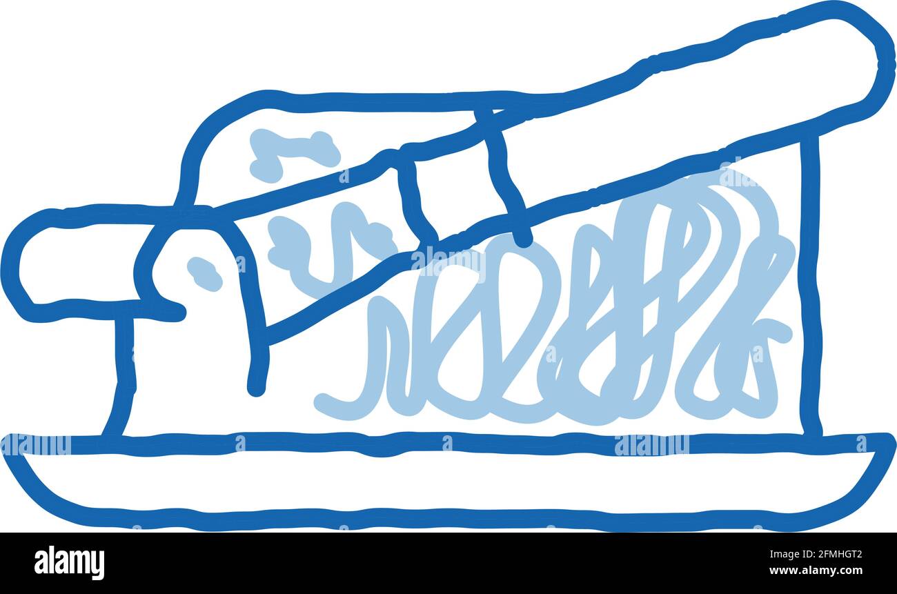 piece of butter with knife doodle icon hand drawn illustration Stock ...