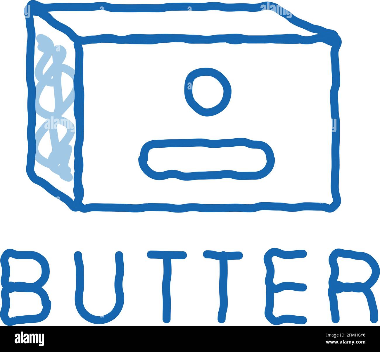 butter product doodle icon hand drawn illustration Stock Vector Image ...