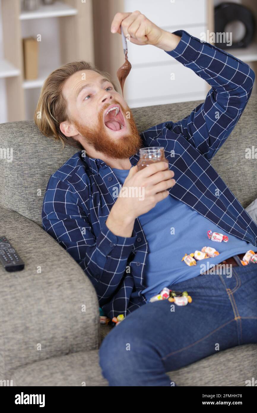 Man funny hungry belly hi-res stock photography and images - Alamy