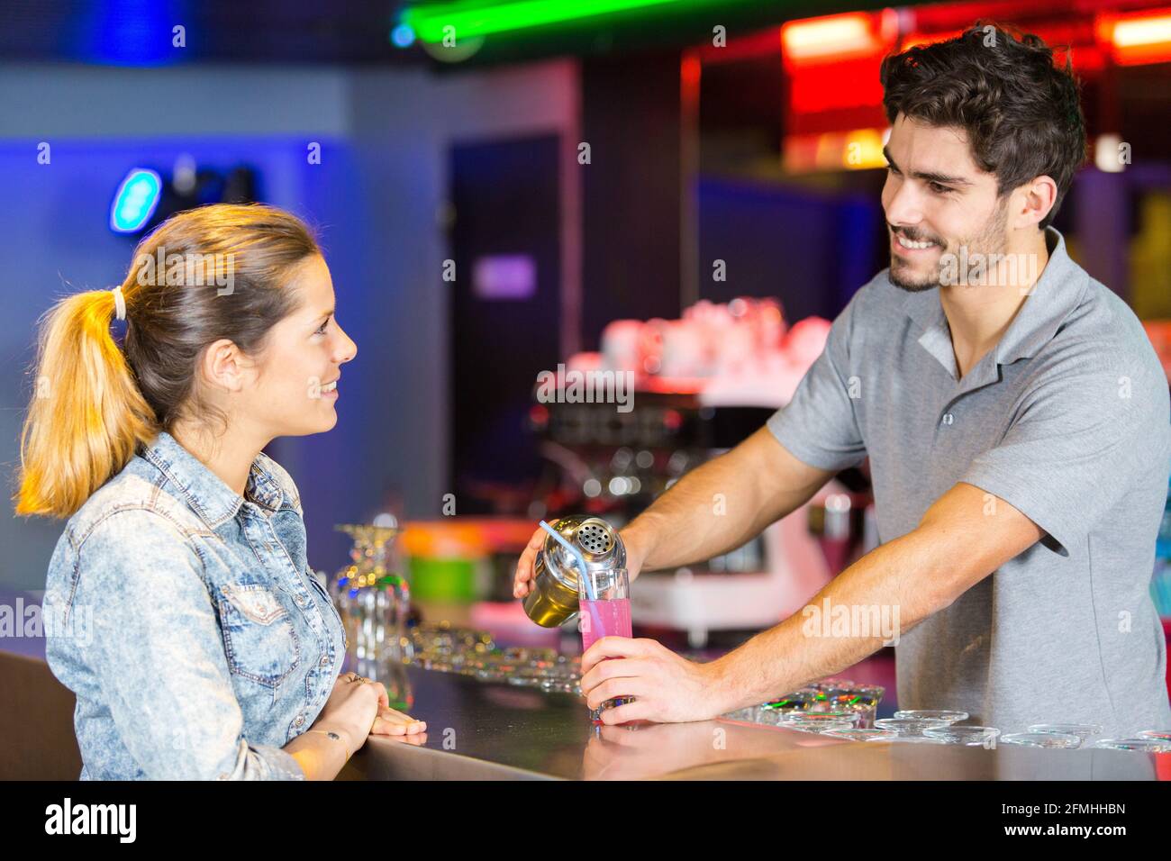 Conversation bartender hi-res stock photography and images - Alamy