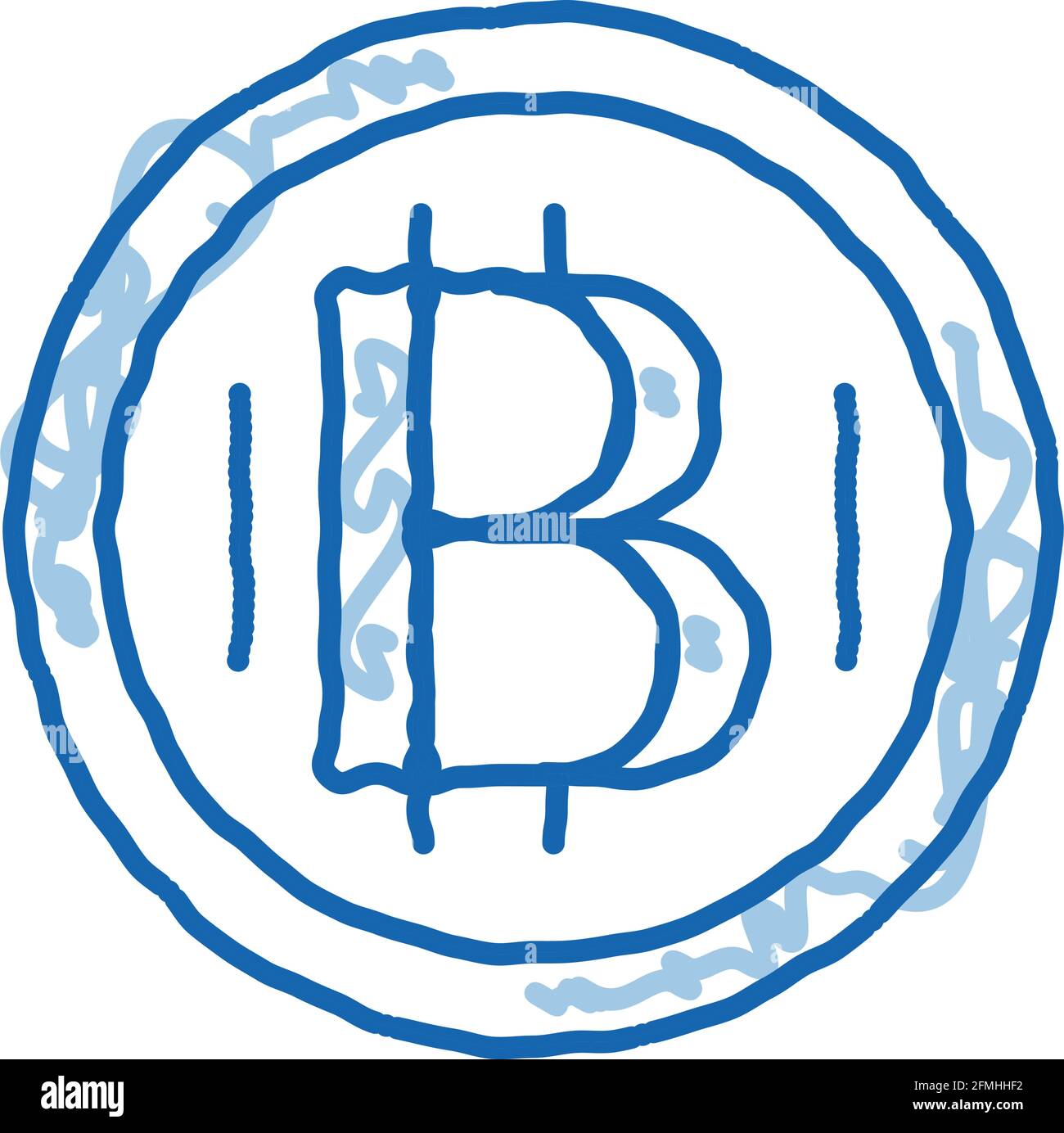 bitcoin coin doodle icon hand drawn illustration Stock Vector Image ...