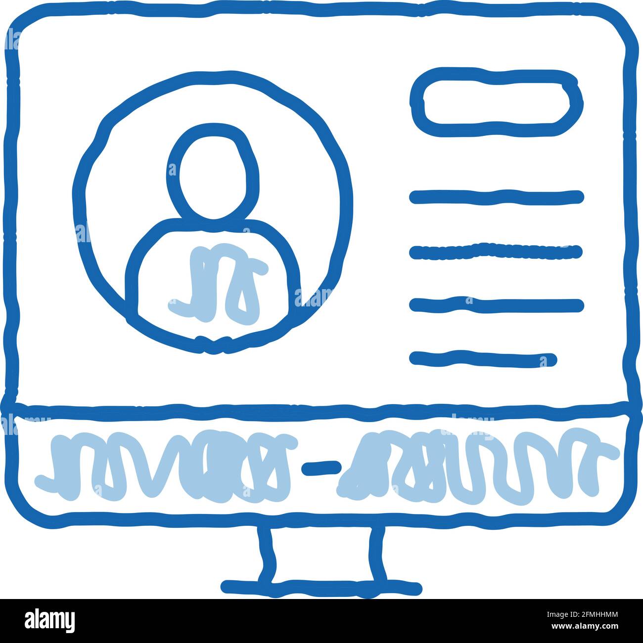 personal computer information about person doodle icon hand drawn ...