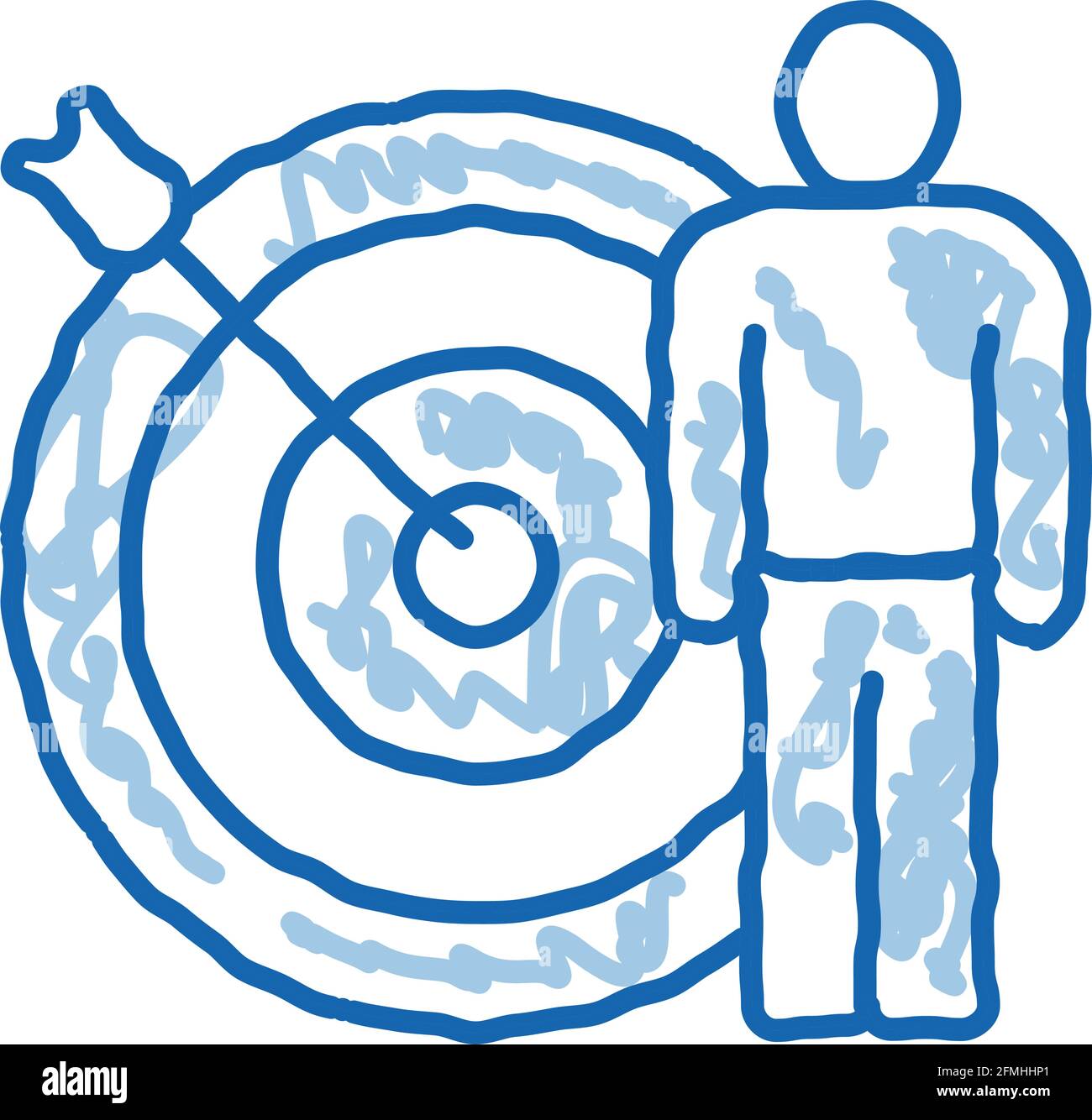 target hit doodle icon hand drawn illustration Stock Vector Image & Art ...