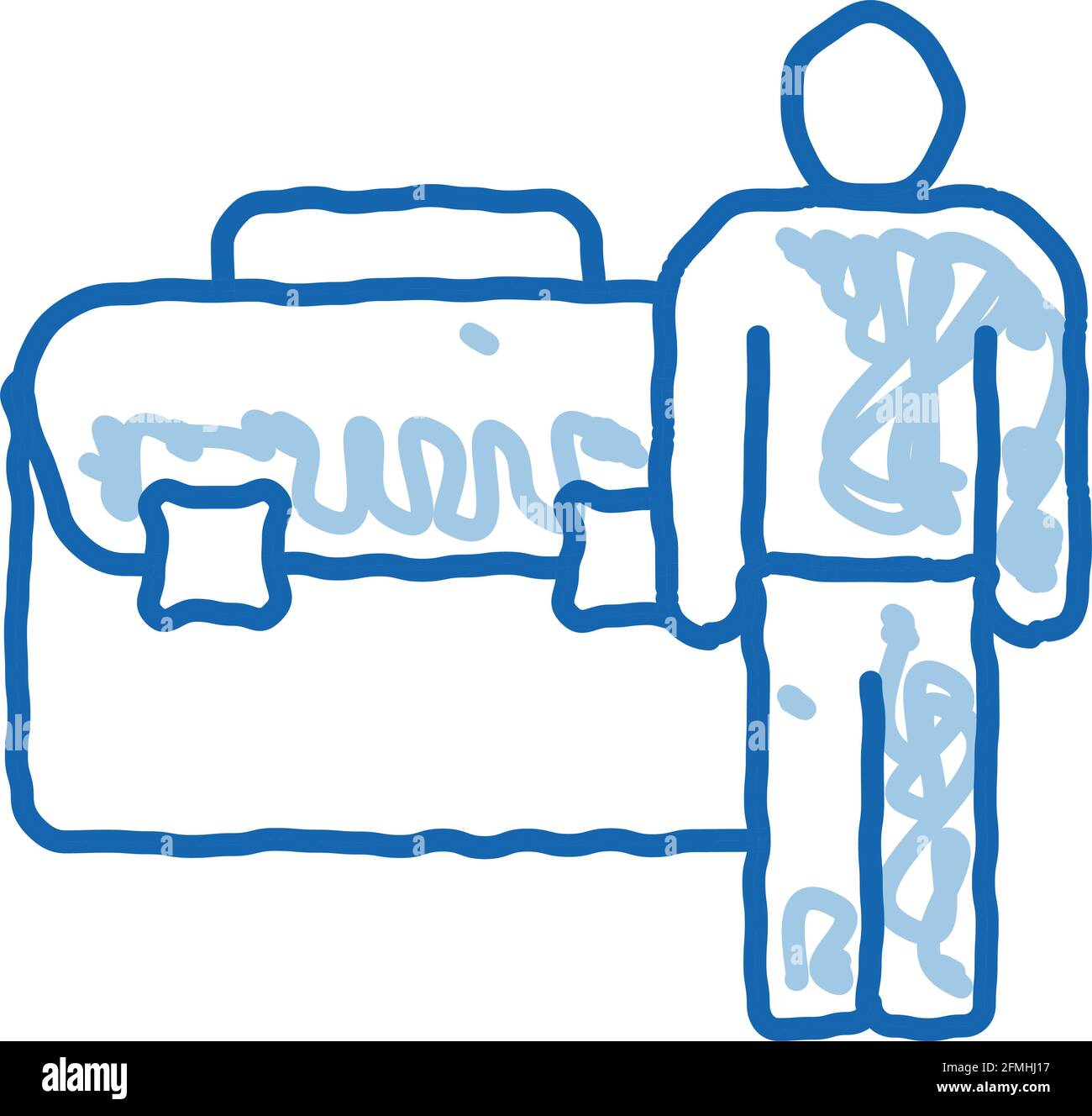 busy man doodle icon hand drawn illustration Stock Vector Image & Art ...