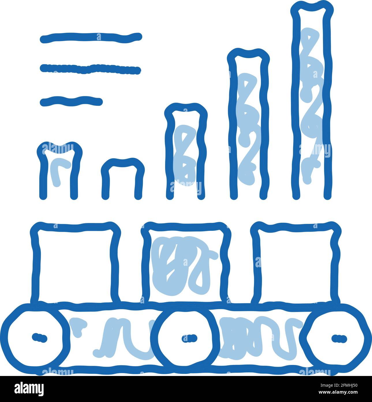 detailed graph statistics doodle icon hand drawn illustration Stock ...