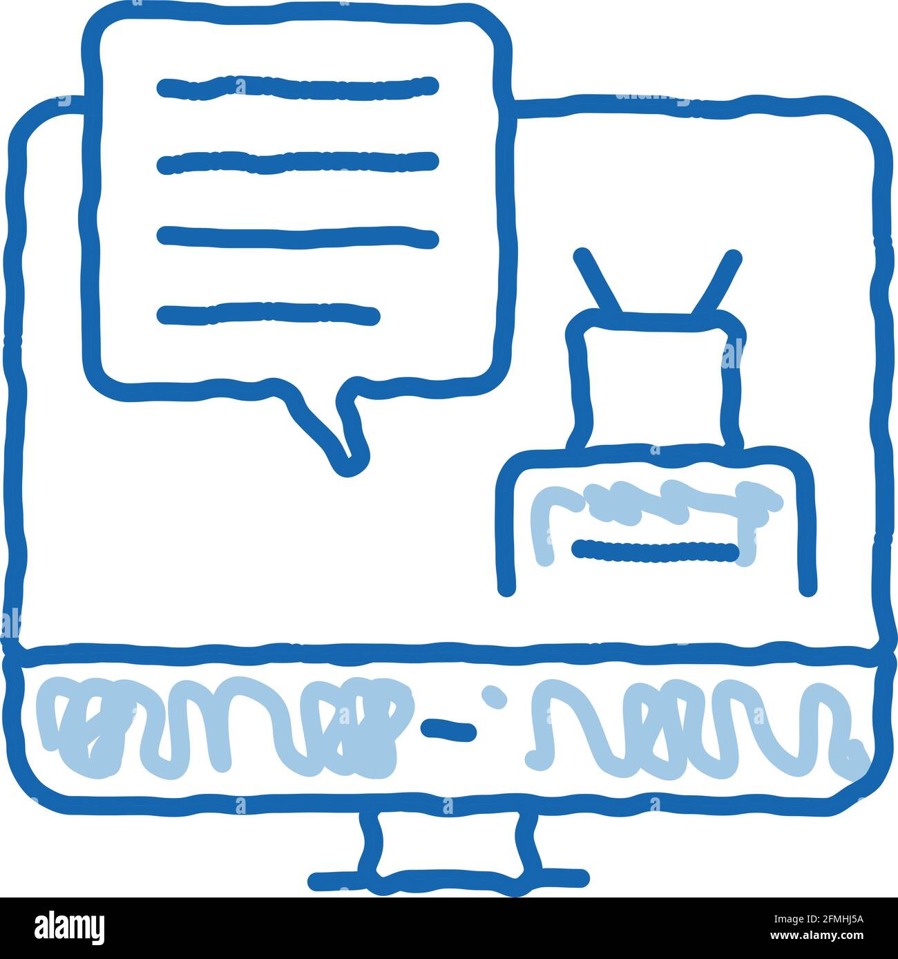 personal information robotic process doodle icon hand drawn ...