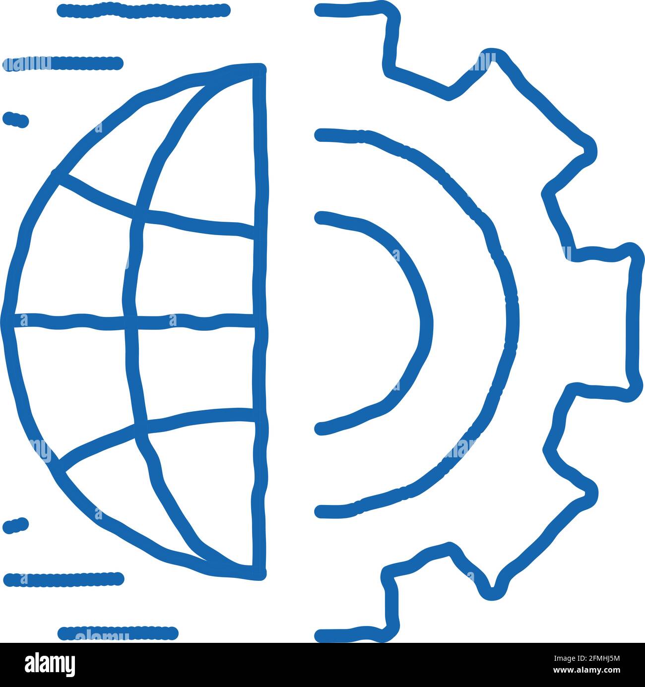 automated internet settings doodle icon hand drawn illustration Stock ...