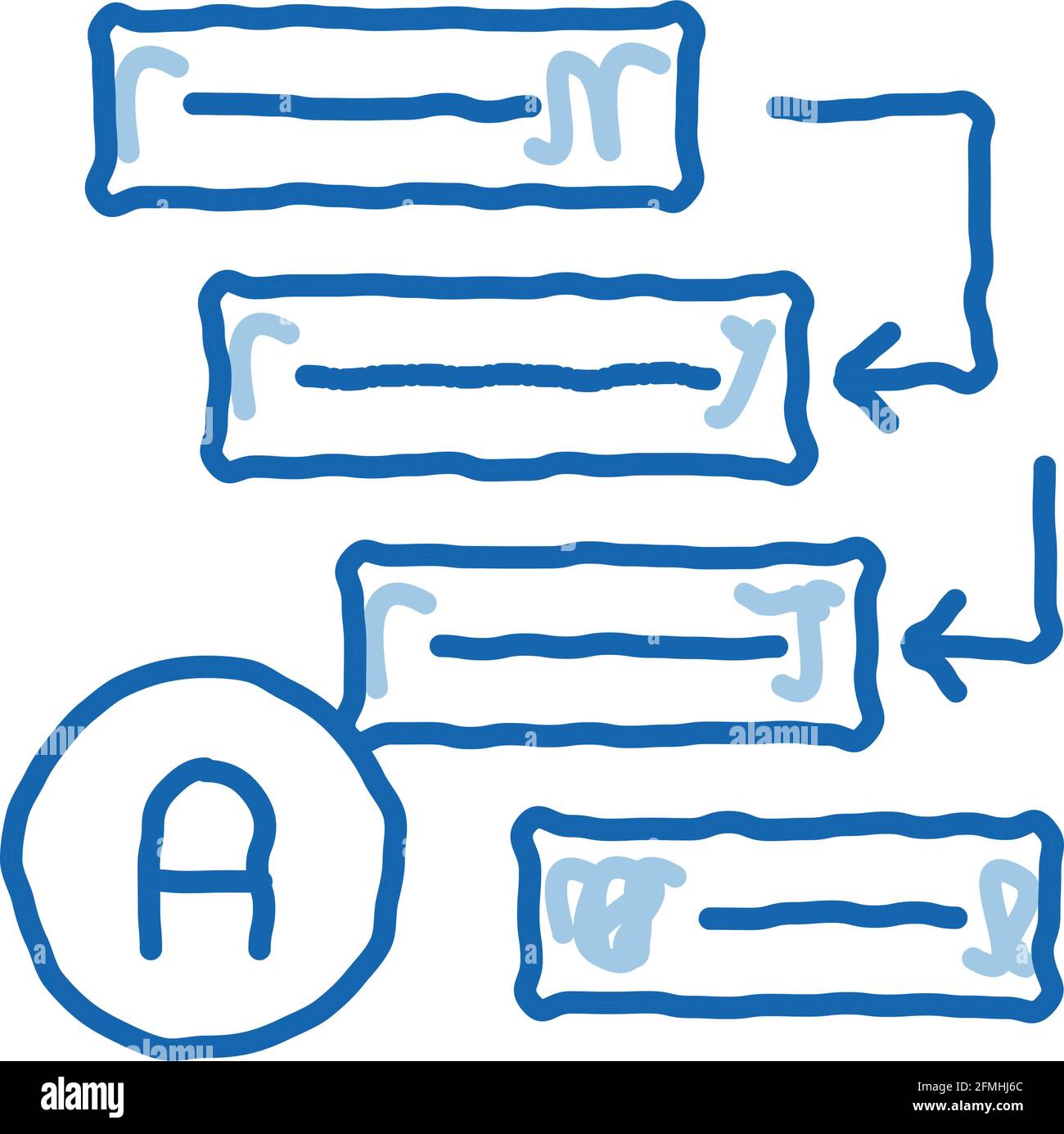 graphical automatic algorithm doodle icon hand drawn illustration Stock ...