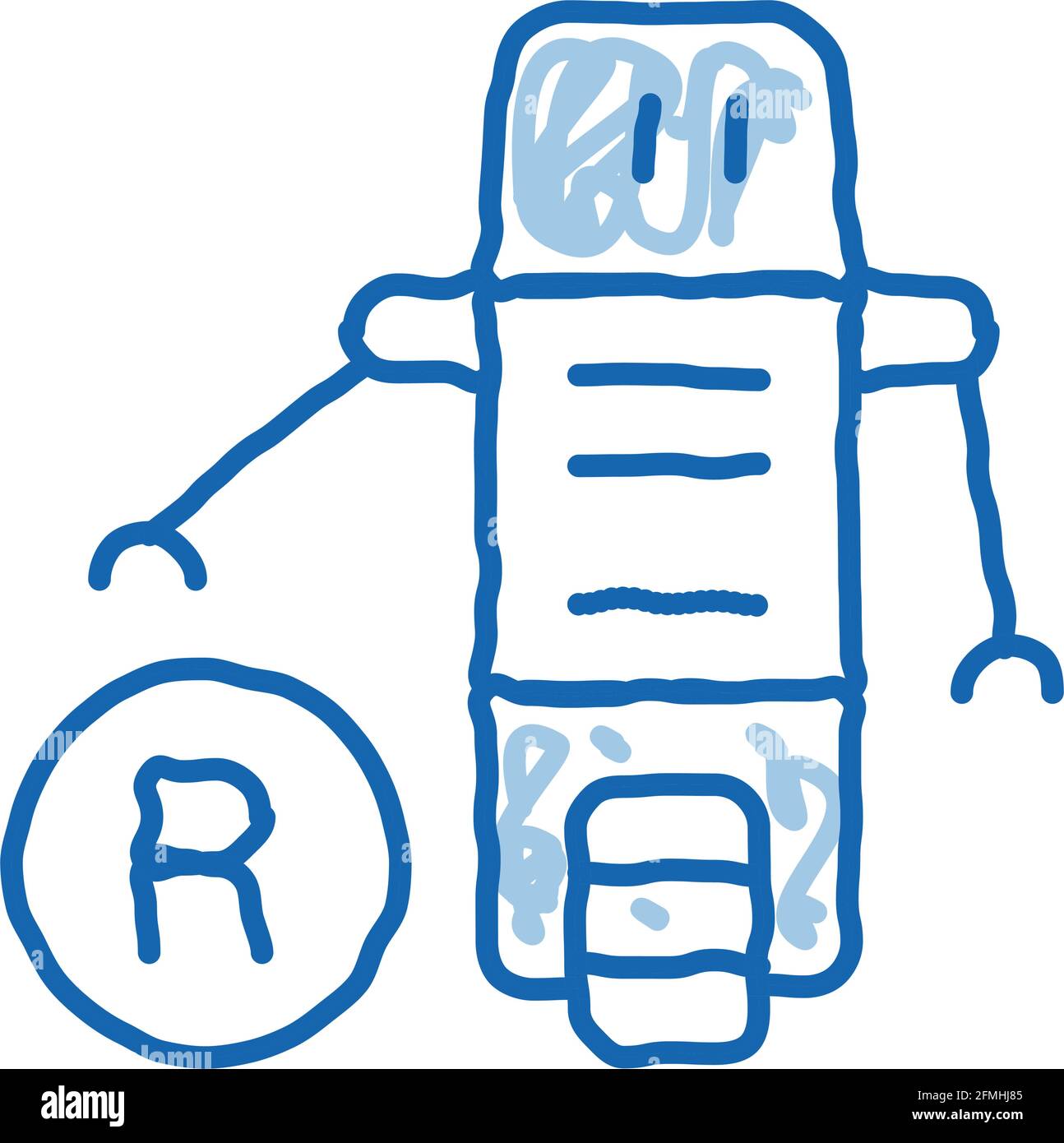 moving robot doodle icon hand drawn illustration Stock Vector Image ...