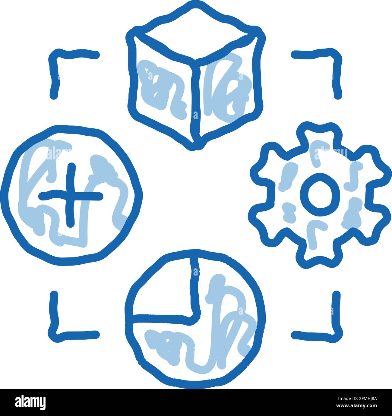 settings software doodle icon hand drawn illustration Stock Vector ...