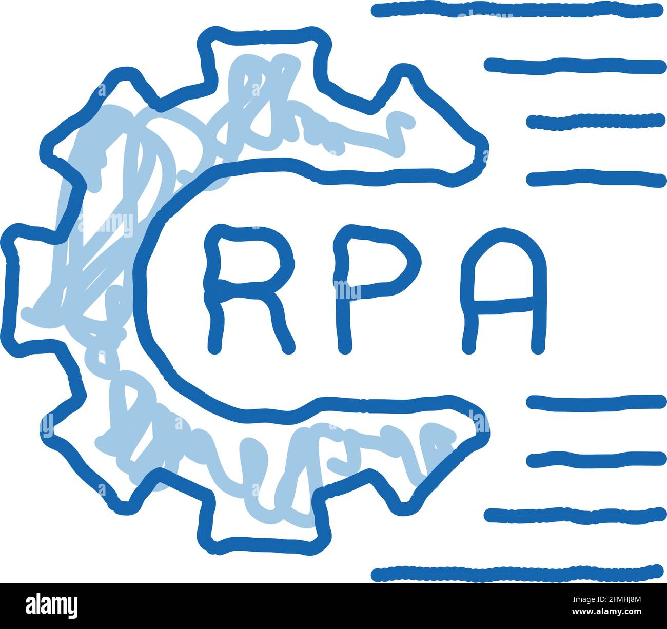 rpa settings doodle icon hand drawn illustration Stock Vector Image ...