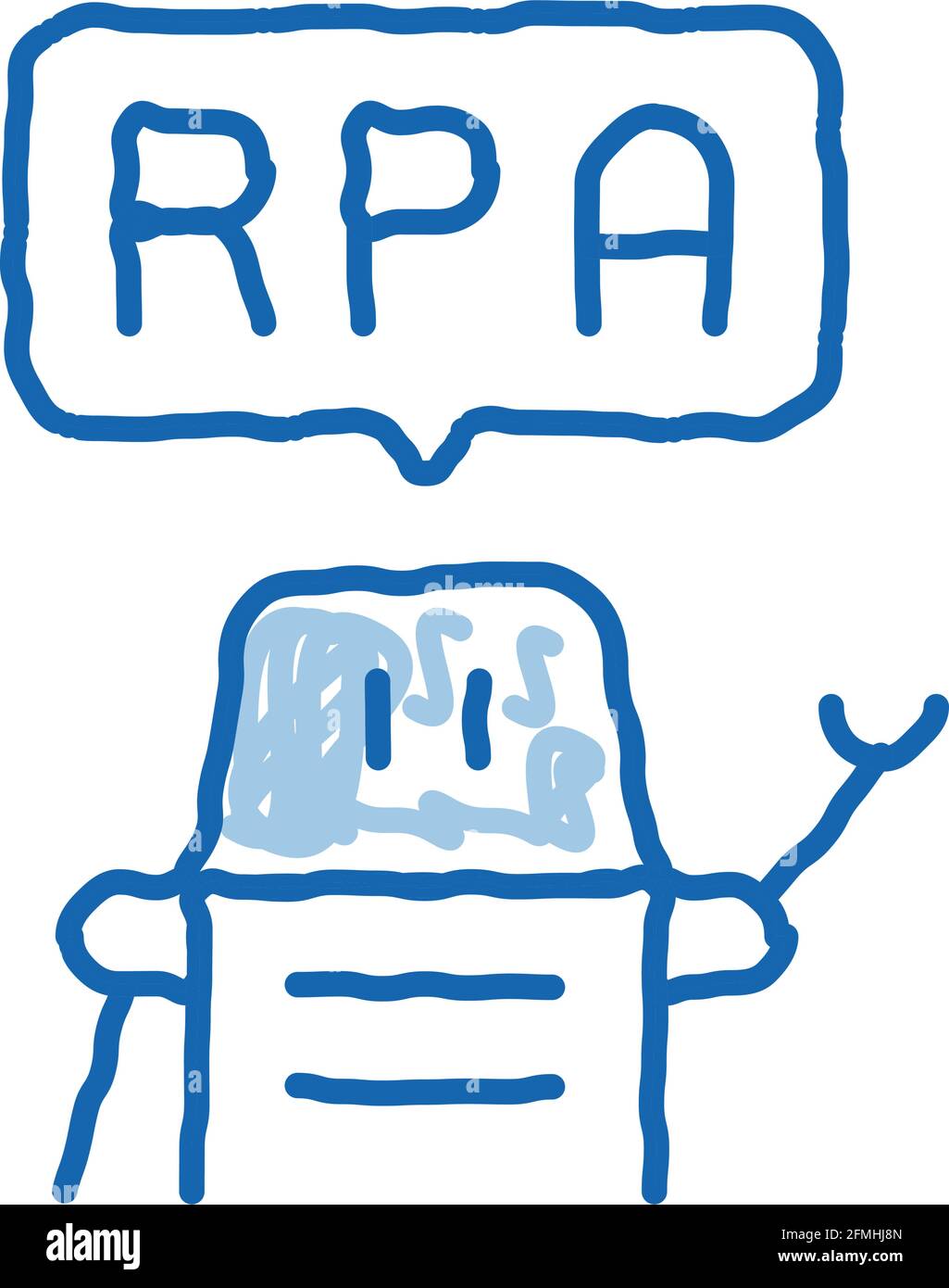 process automation robot doodle icon hand drawn illustration Stock ...