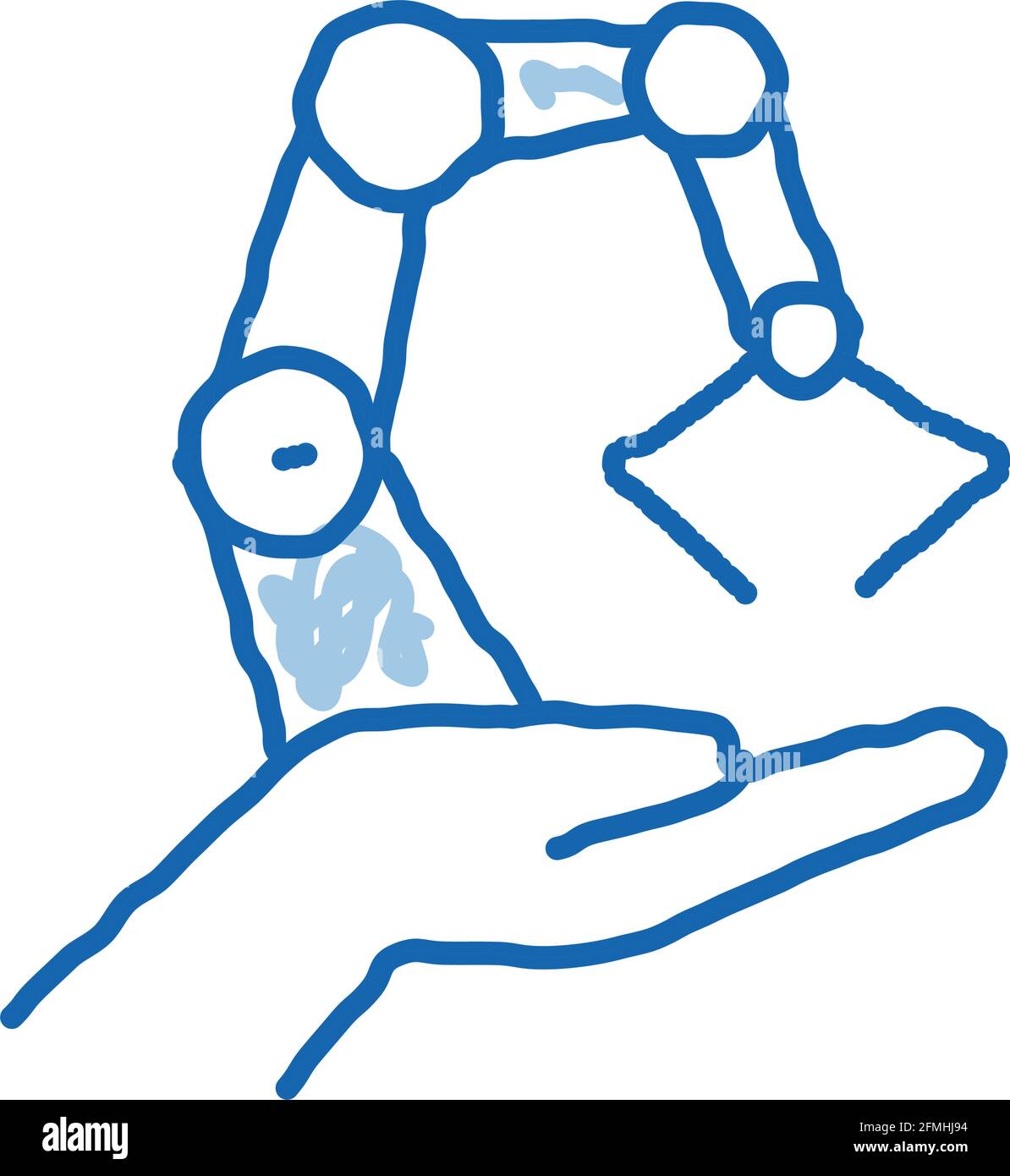 robotic delivery doodle icon hand drawn illustration Stock Vector Image ...
