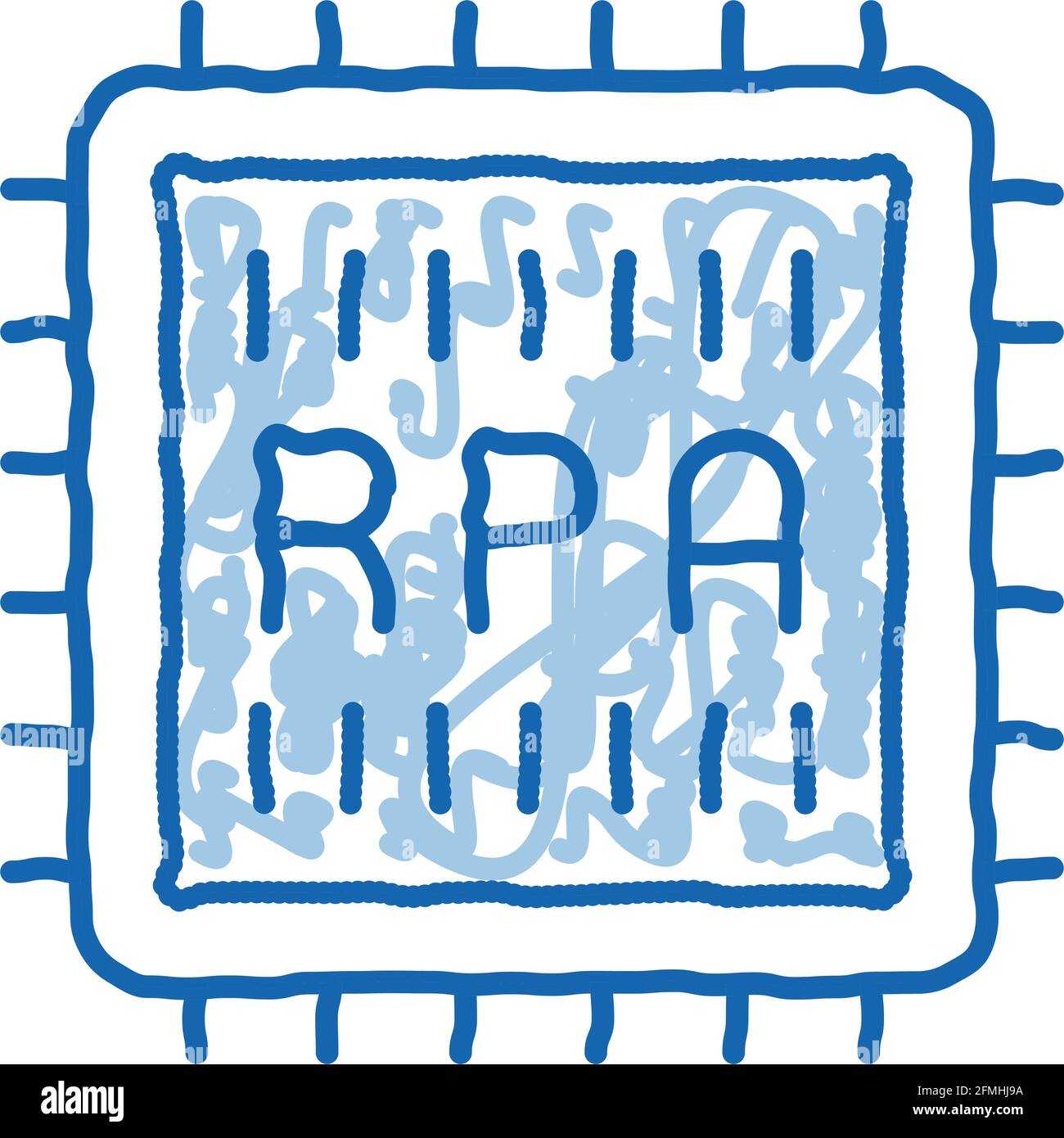 rpa chip doodle icon hand drawn illustration Stock Vector Image & Art ...