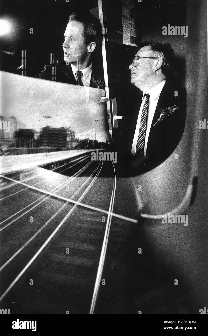 John MacGregor &Geoff Harrison Mee at launch of Networker commuter ...