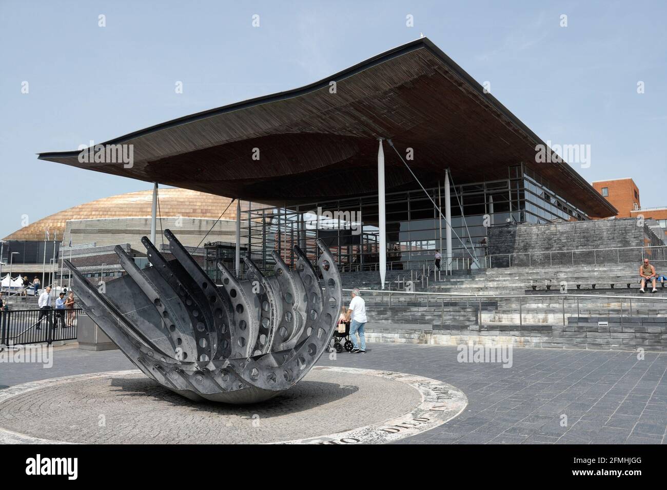 The Senedd Welsh Assembly parliament building in Cardiff bay Wales UK ...