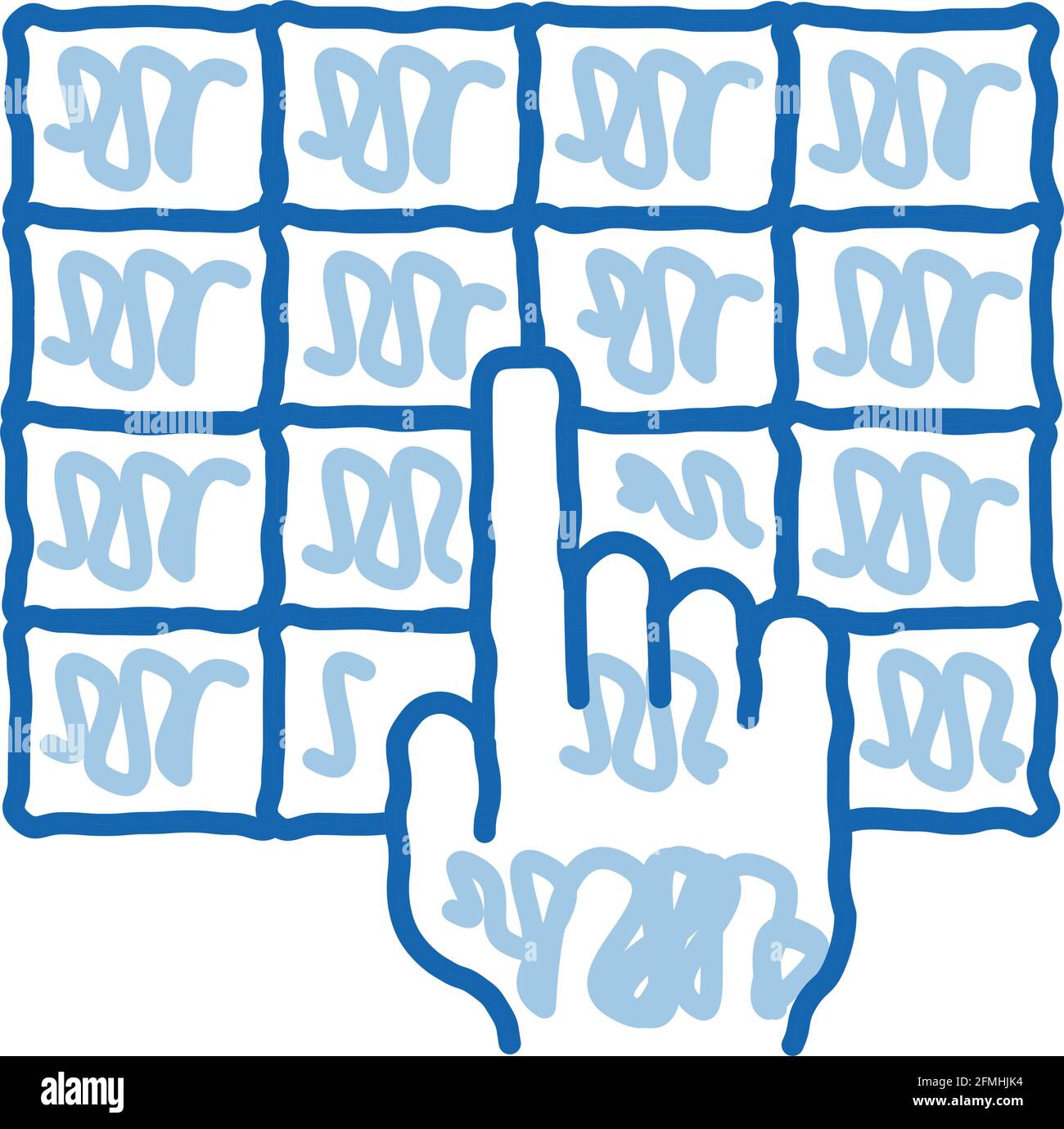 touch panel control doodle icon hand drawn illustration Stock Vector ...