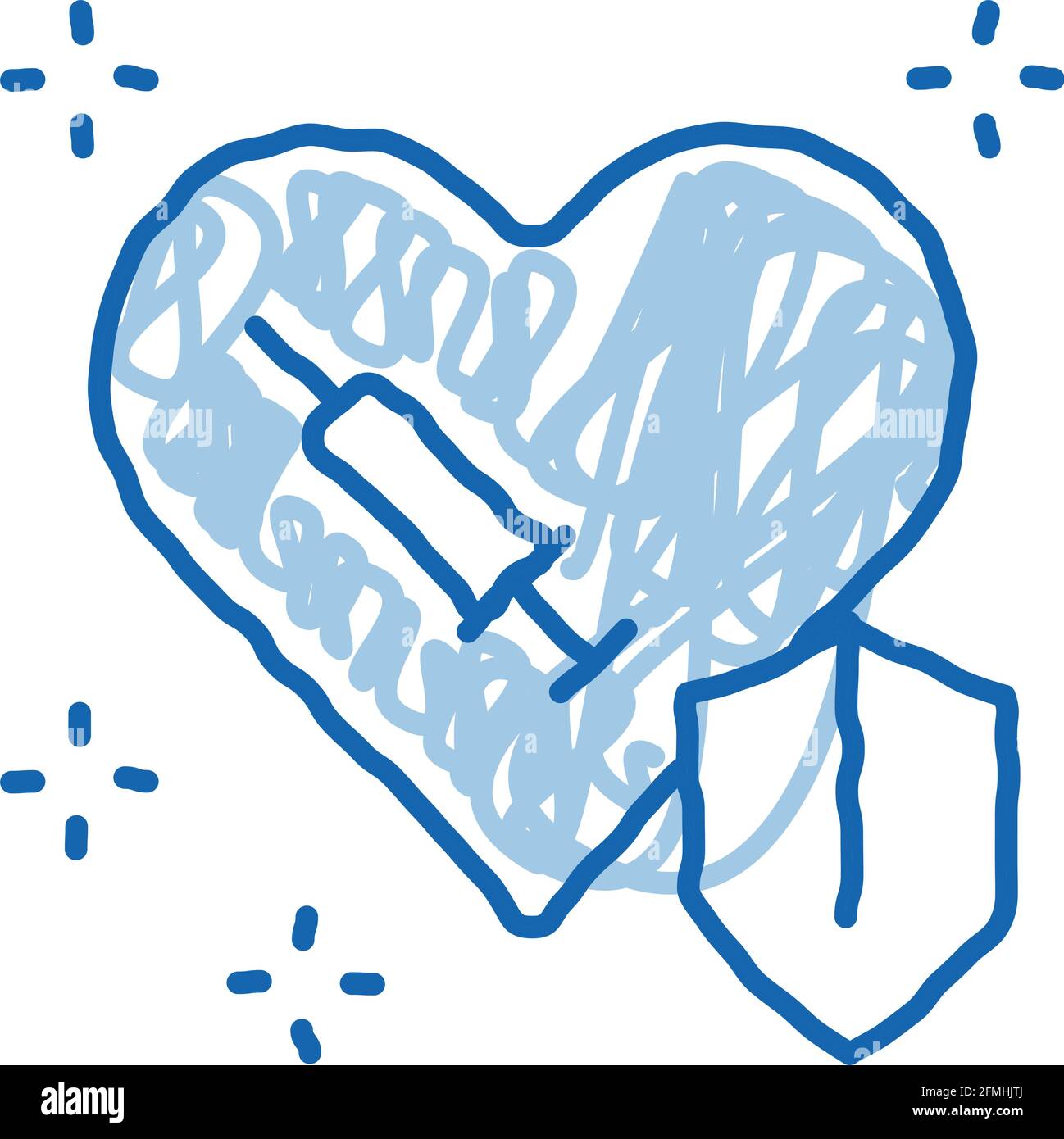 cardiac repair injection doodle icon hand drawn illustration Stock ...