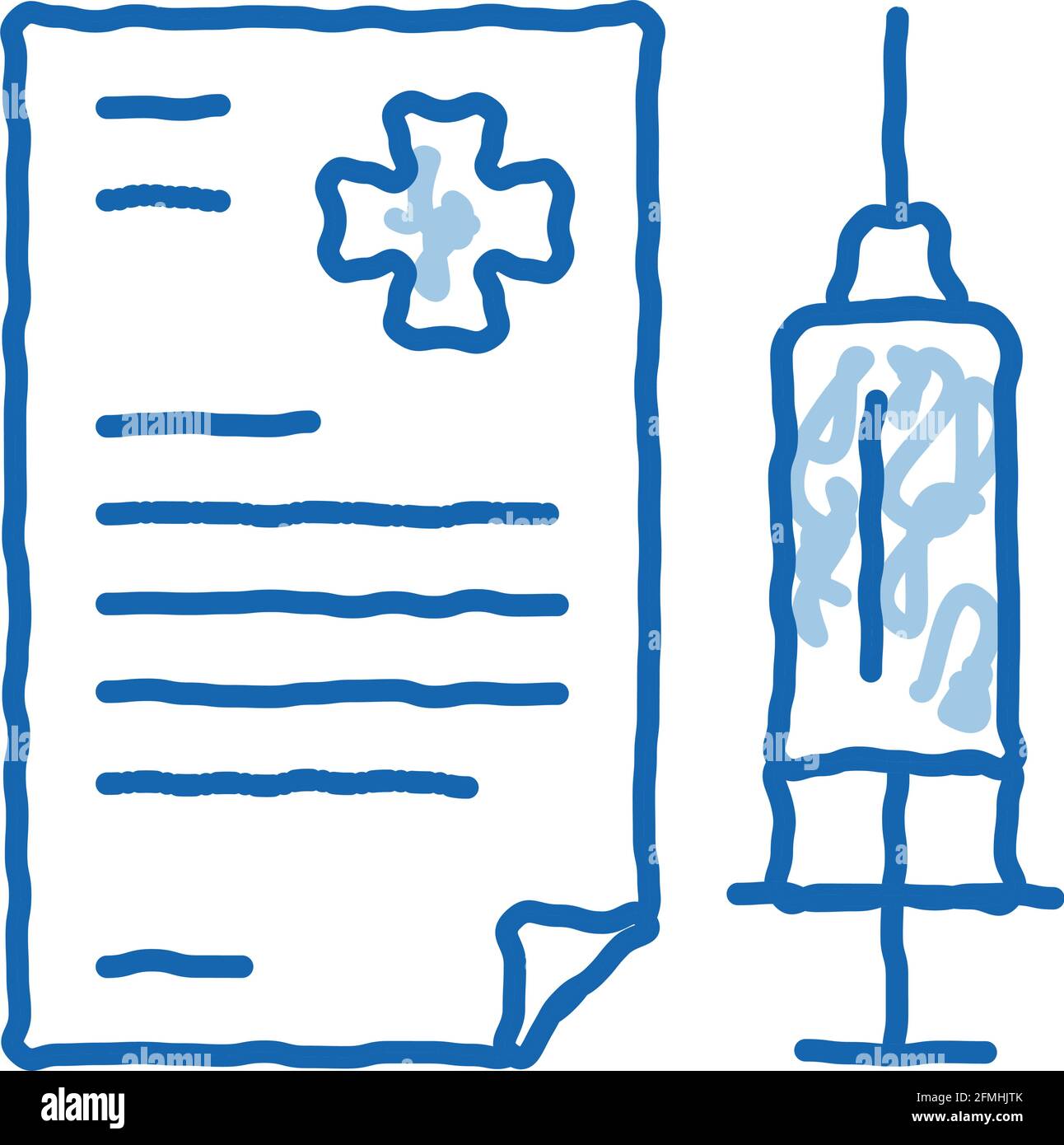 injection medical report doodle icon hand drawn illustration Stock ...