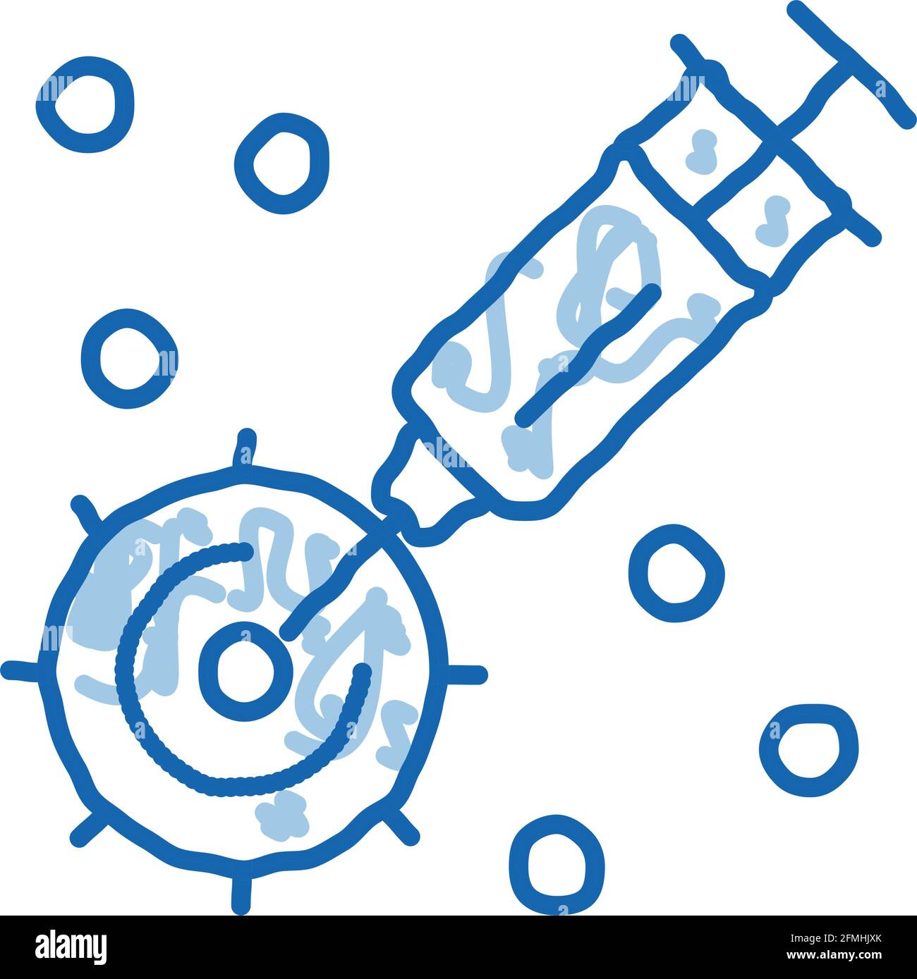 Injection Exactly To Appointed Place Doodle Icon Hand Drawn