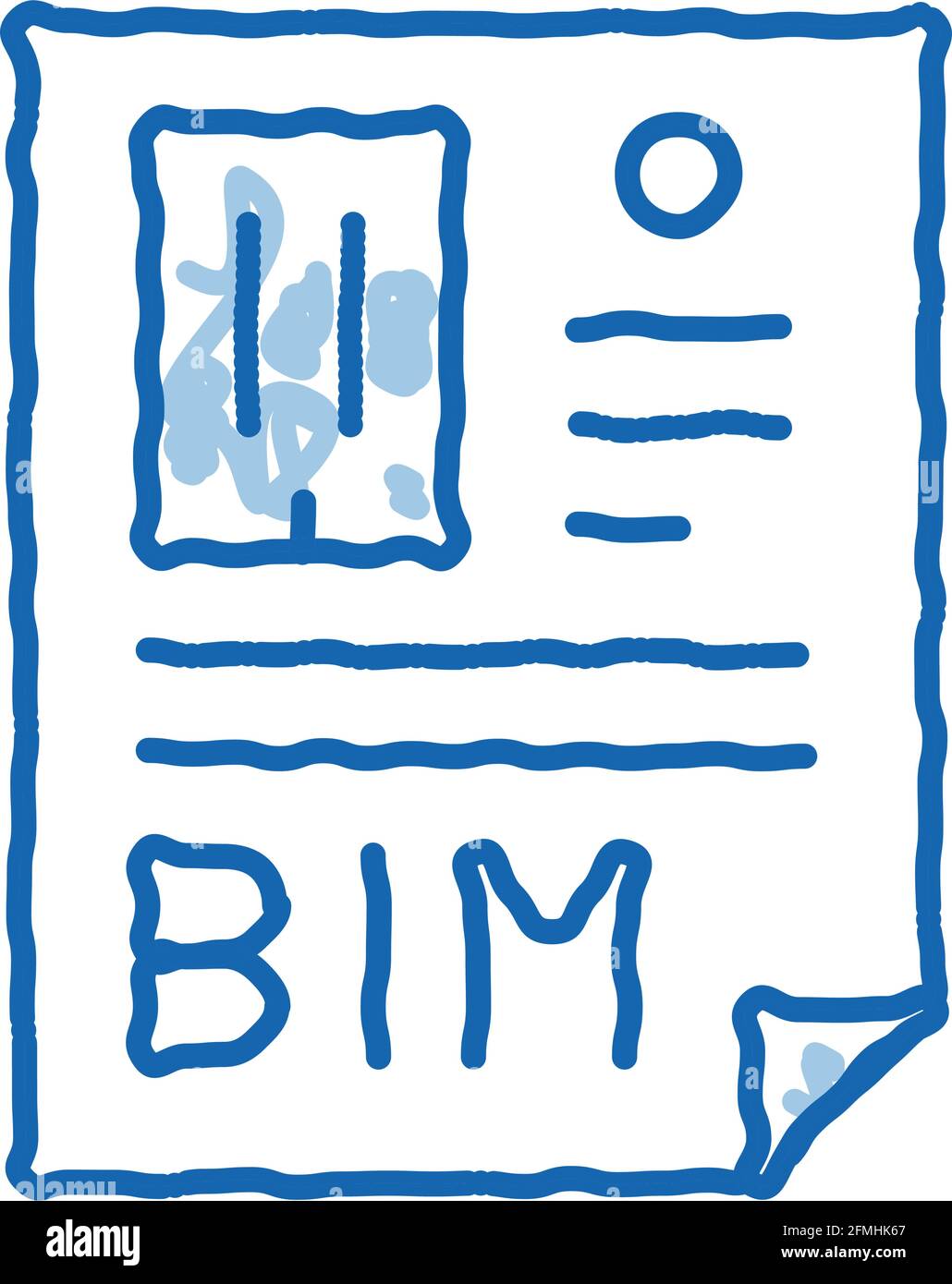 report on building information modeling doodle icon hand drawn ...