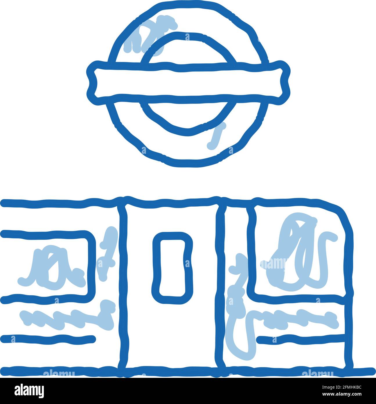 closed metro doors doodle icon hand drawn illustration Stock Vector ...