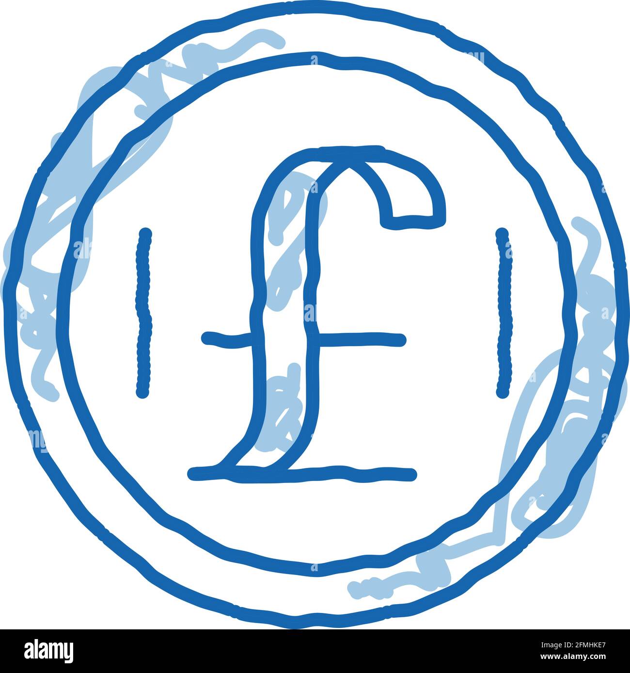 pound coin doodle icon hand drawn illustration Stock Vector Image & Art ...