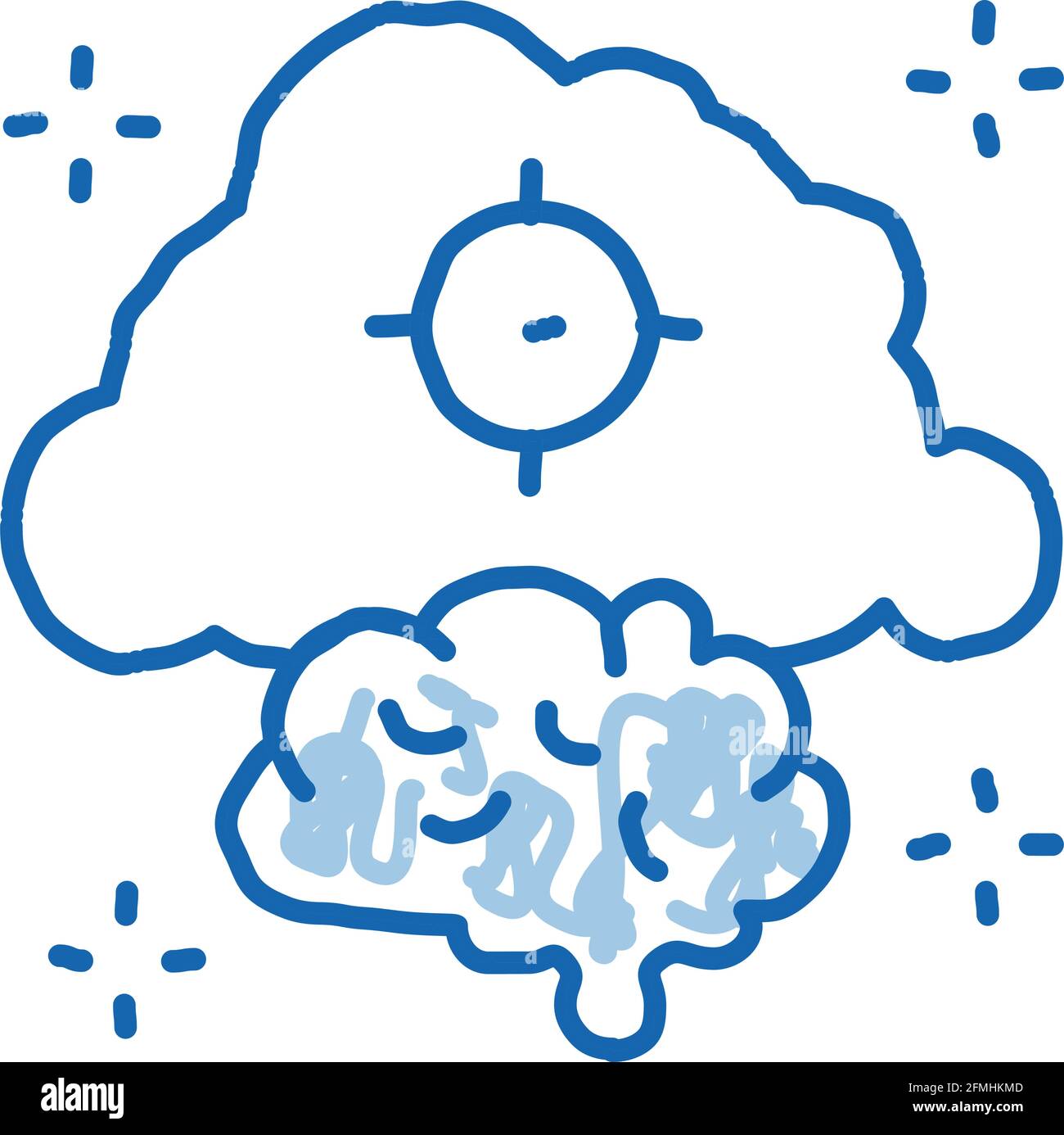 brain cloud target doodle icon hand drawn illustration Stock Vector ...