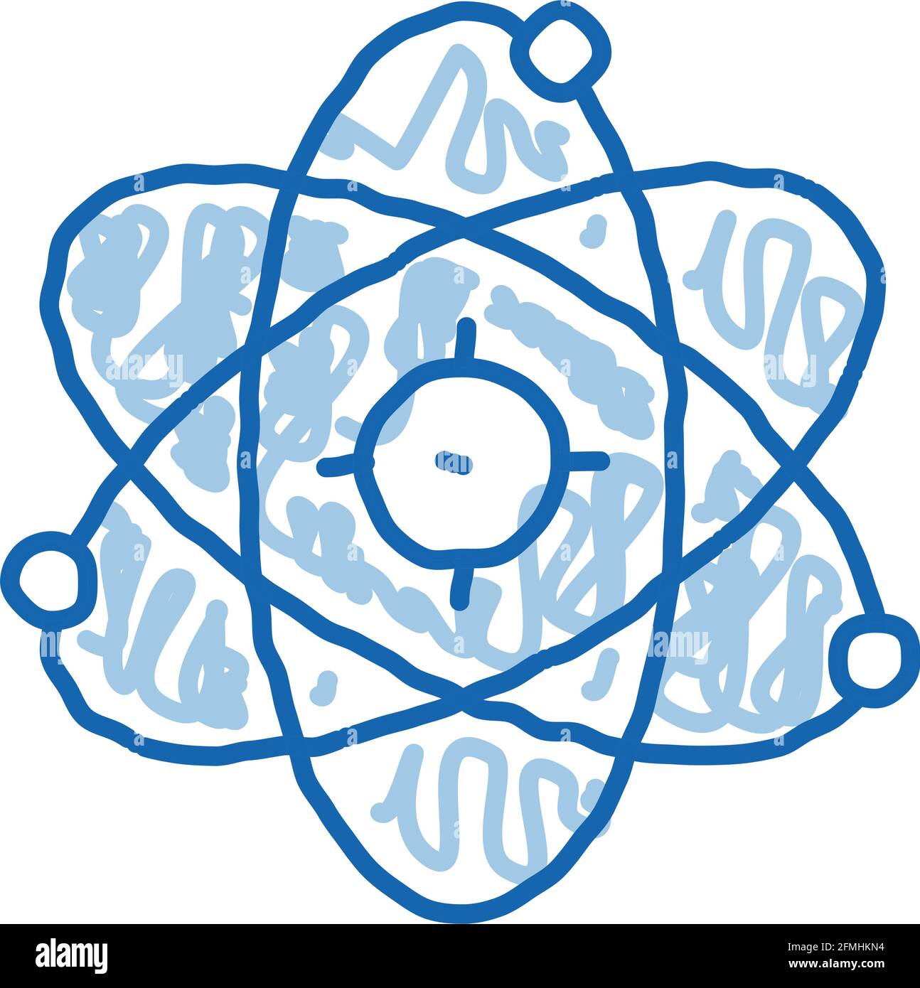 atom molecule doodle icon hand drawn illustration Stock Vector Image ...