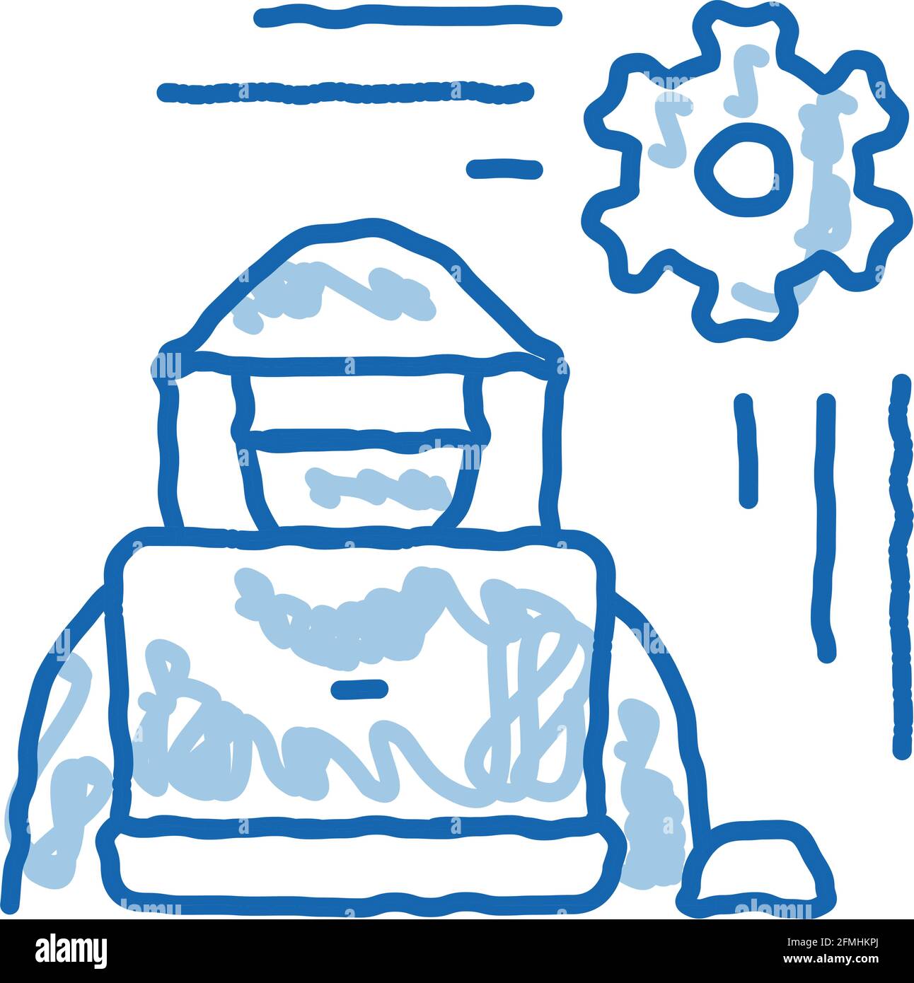 settings hacker doodle icon hand drawn illustration Stock Vector Image ...