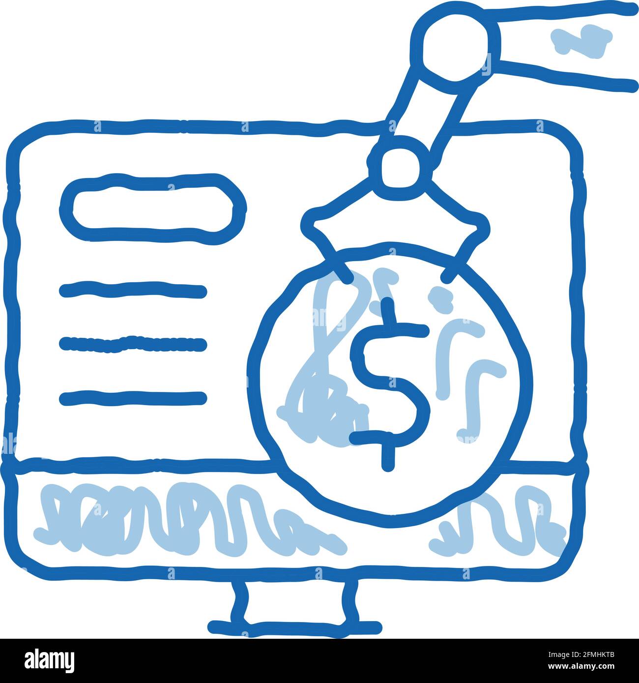 cash withdrawal doodle icon hand drawn illustration Stock Vector Image ...