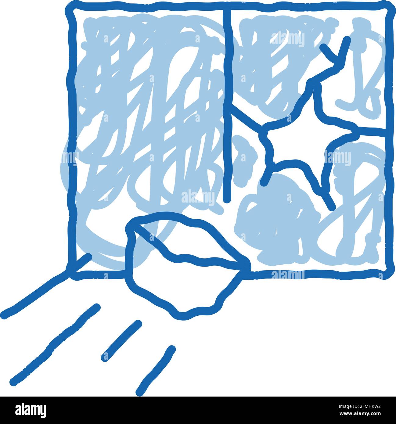 stone-broken window doodle icon hand drawn illustration Stock Vector ...