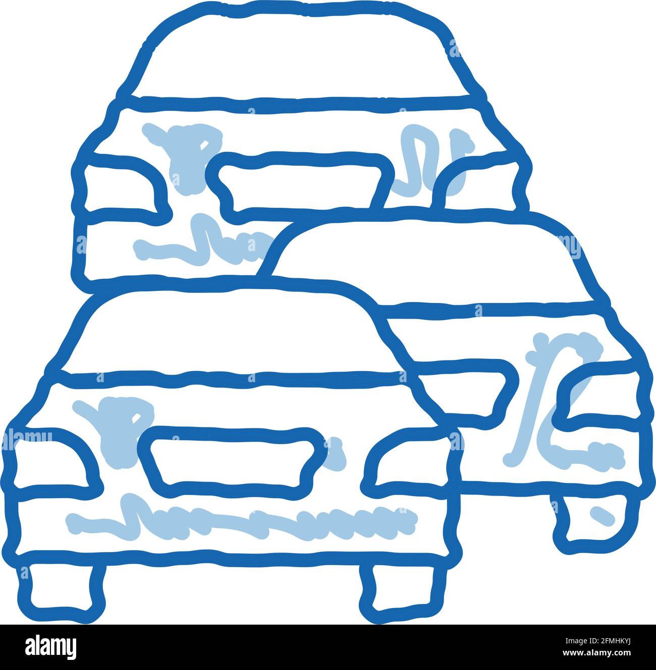stream of cars doodle icon hand drawn illustration Stock Vector Image ...