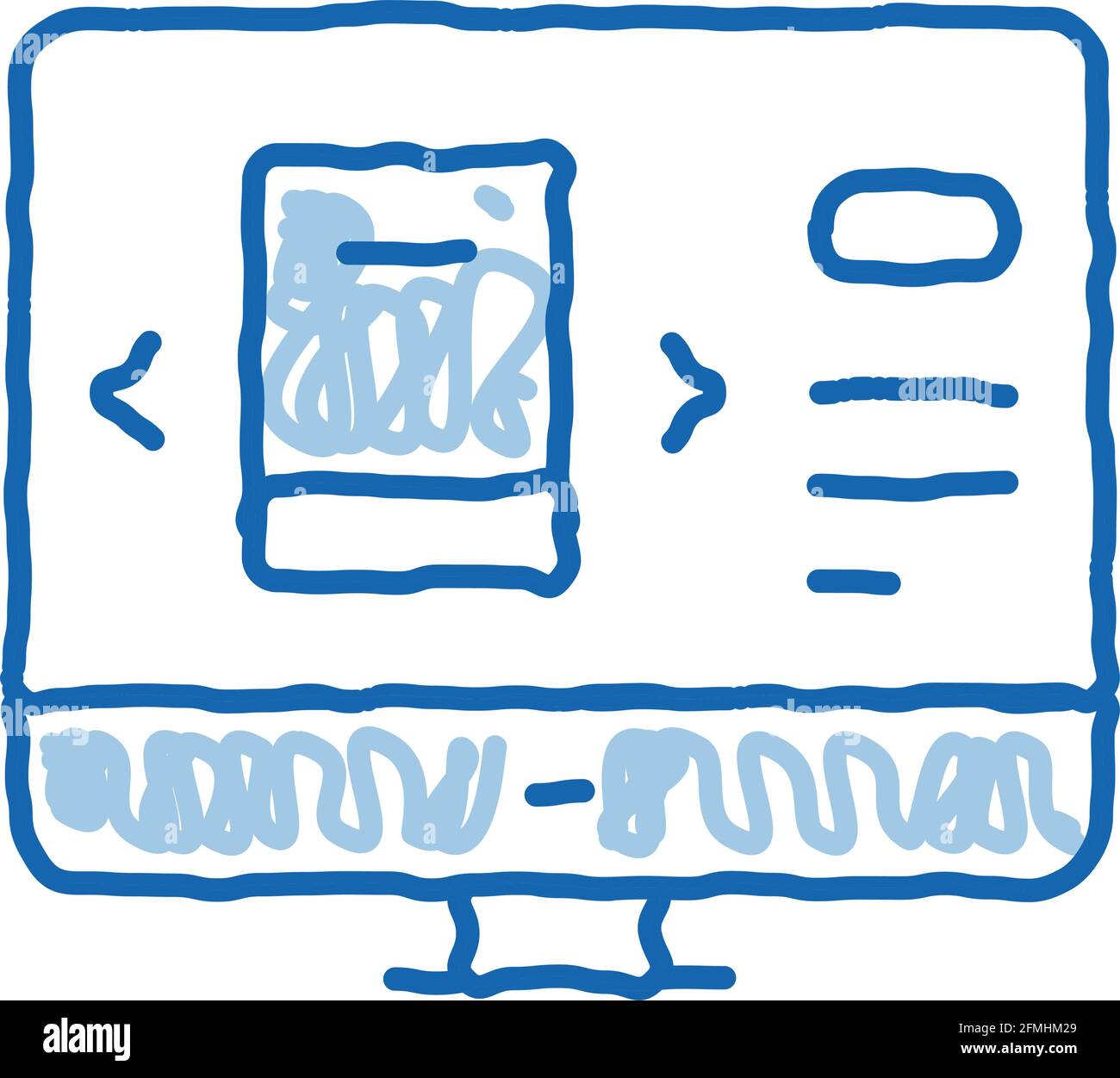 computer book selection doodle icon hand drawn illustration Stock ...