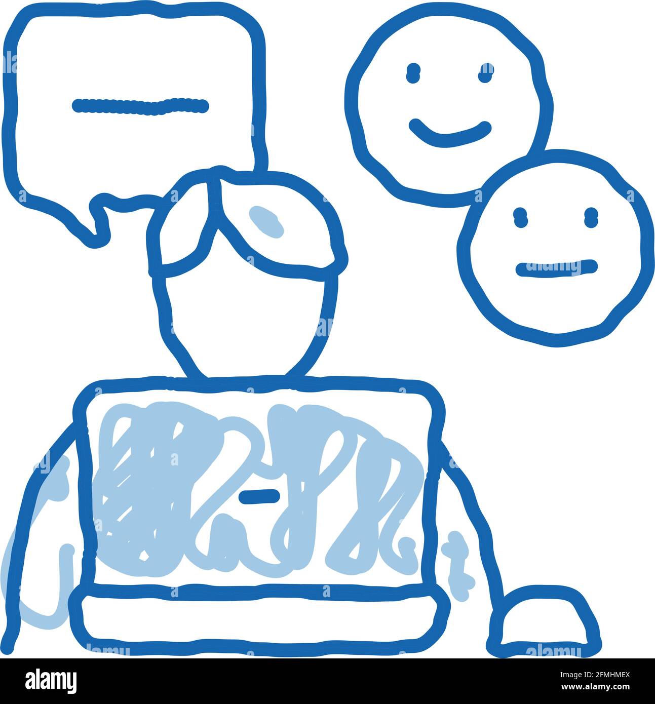emotional chat communication doodle icon hand drawn illustration Stock ...
