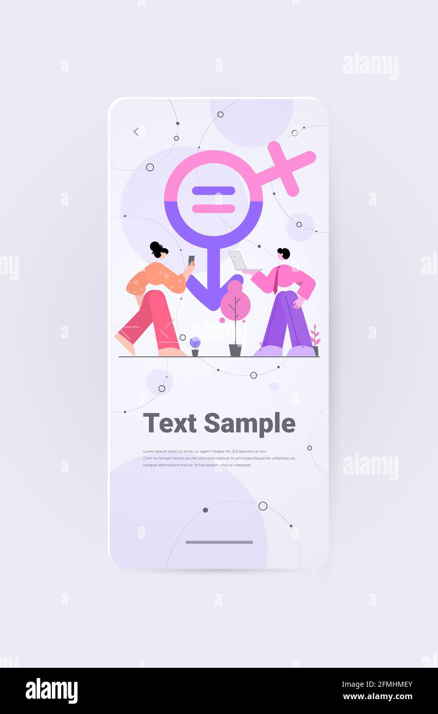 businesspeople near female and male gender sign feminism equal social ...