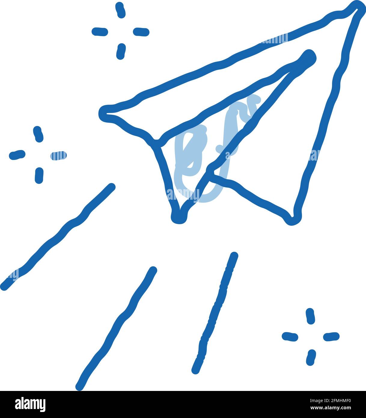 paper airplane message doodle icon hand drawn illustration Stock Vector ...
