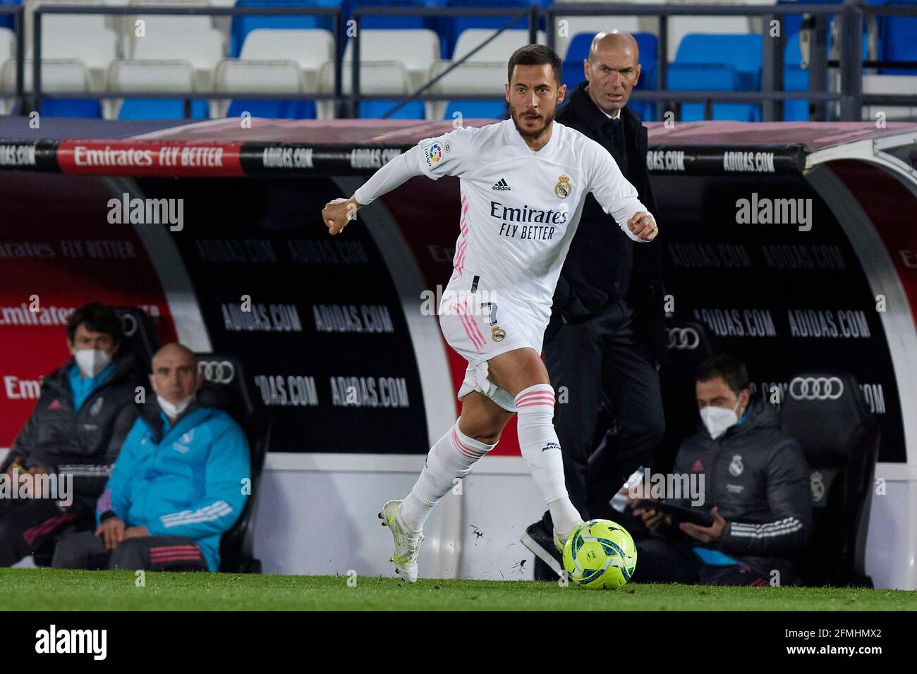 Eden Hazard (Real Madrid CF) seen in action during the La Liga football ...