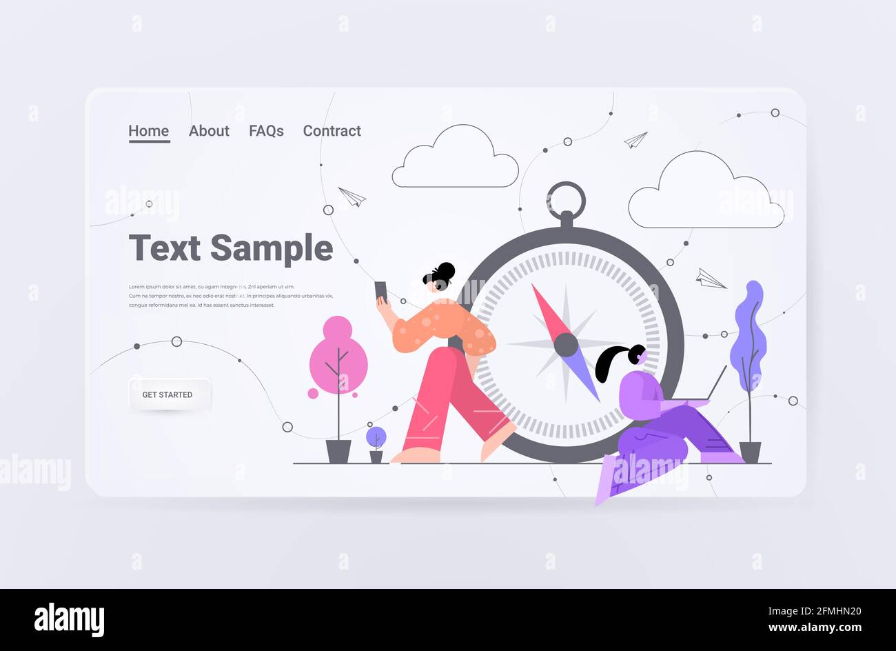 businesspeople using compass for navigation and orientation future ...