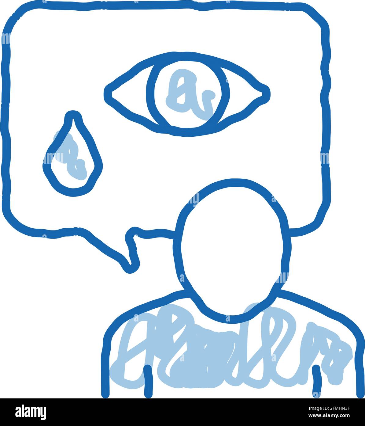human tears doodle icon hand drawn illustration Stock Vector Image ...