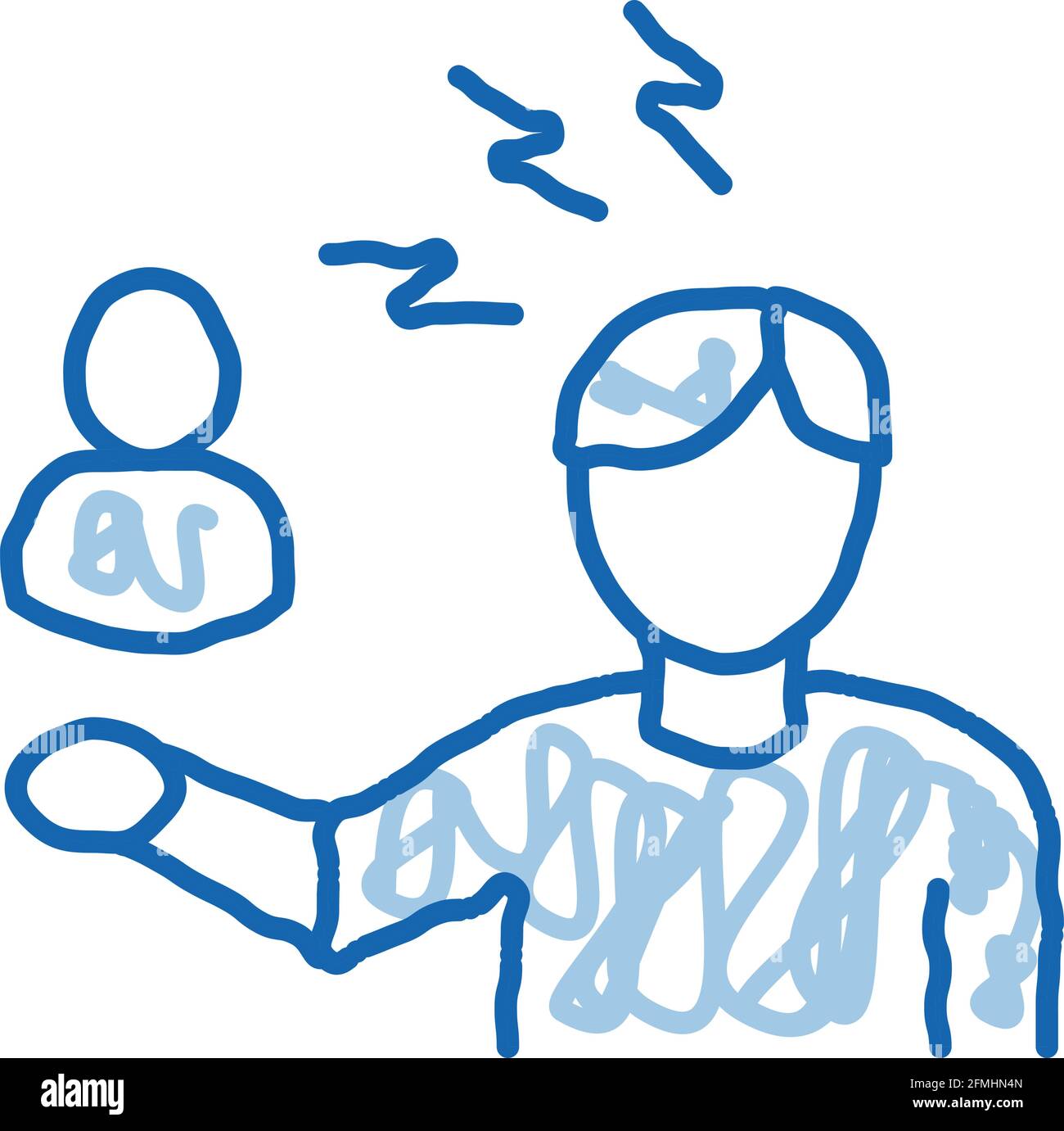 discussion and condemnation of man doodle icon hand drawn illustration ...
