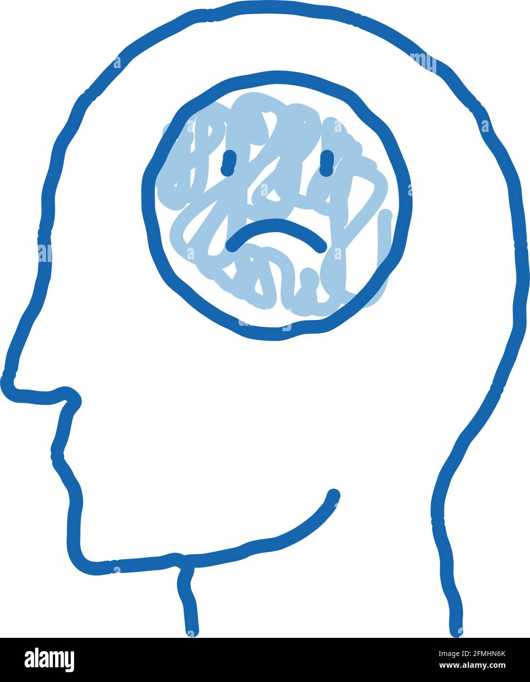 pessimistic person doodle icon hand drawn illustration Stock Vector ...