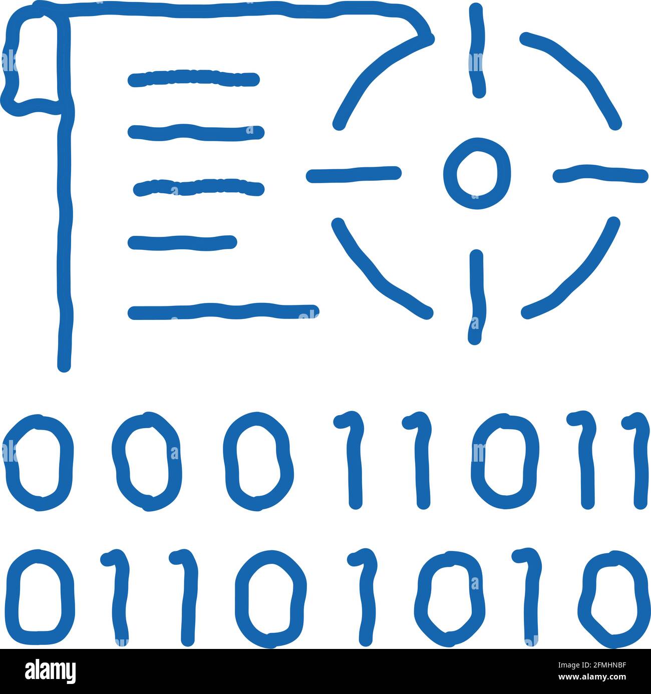binary target doodle icon hand drawn illustration Stock Vector Image ...