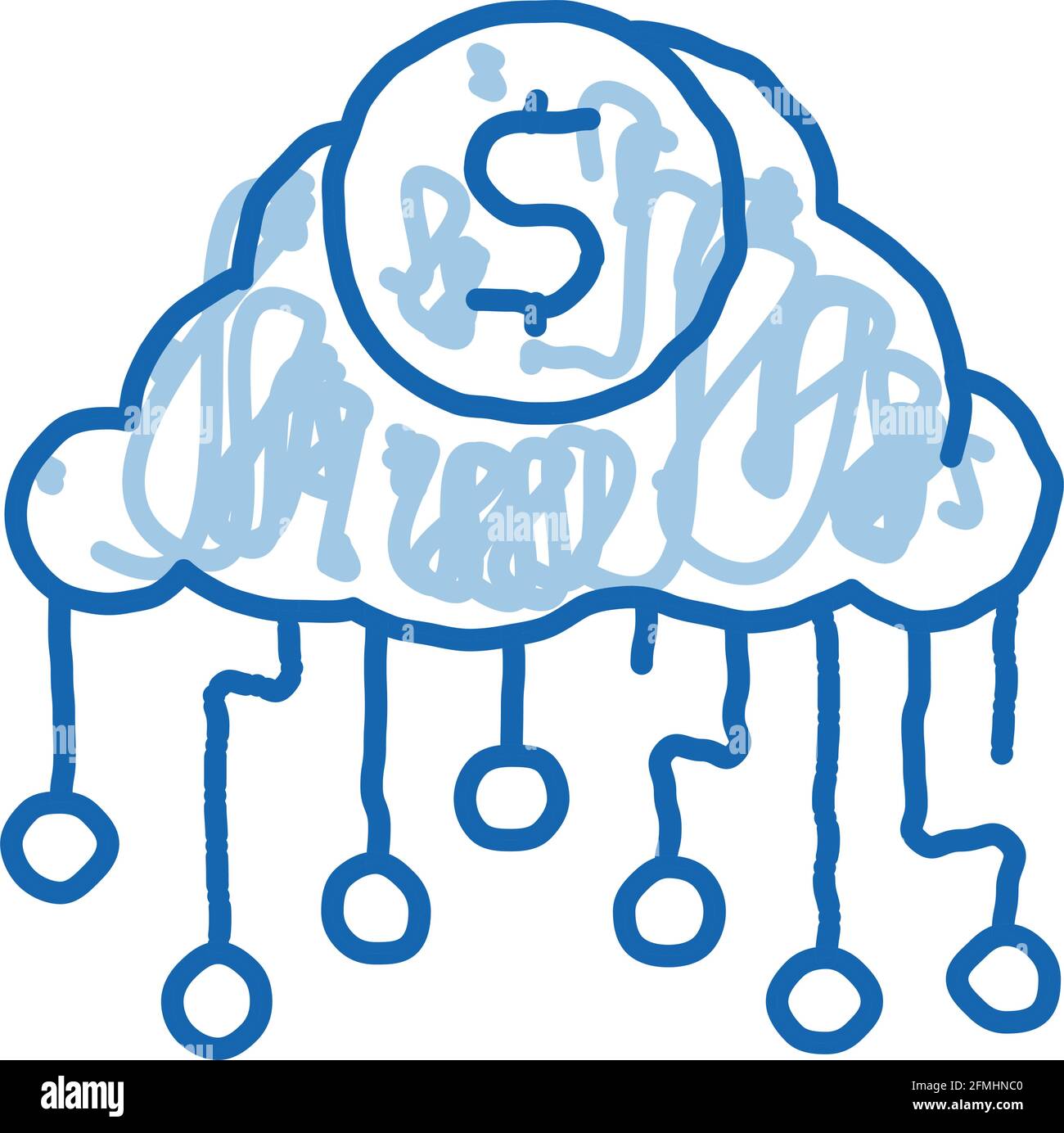 cash cloud doodle icon hand drawn illustration Stock Vector Image & Art ...