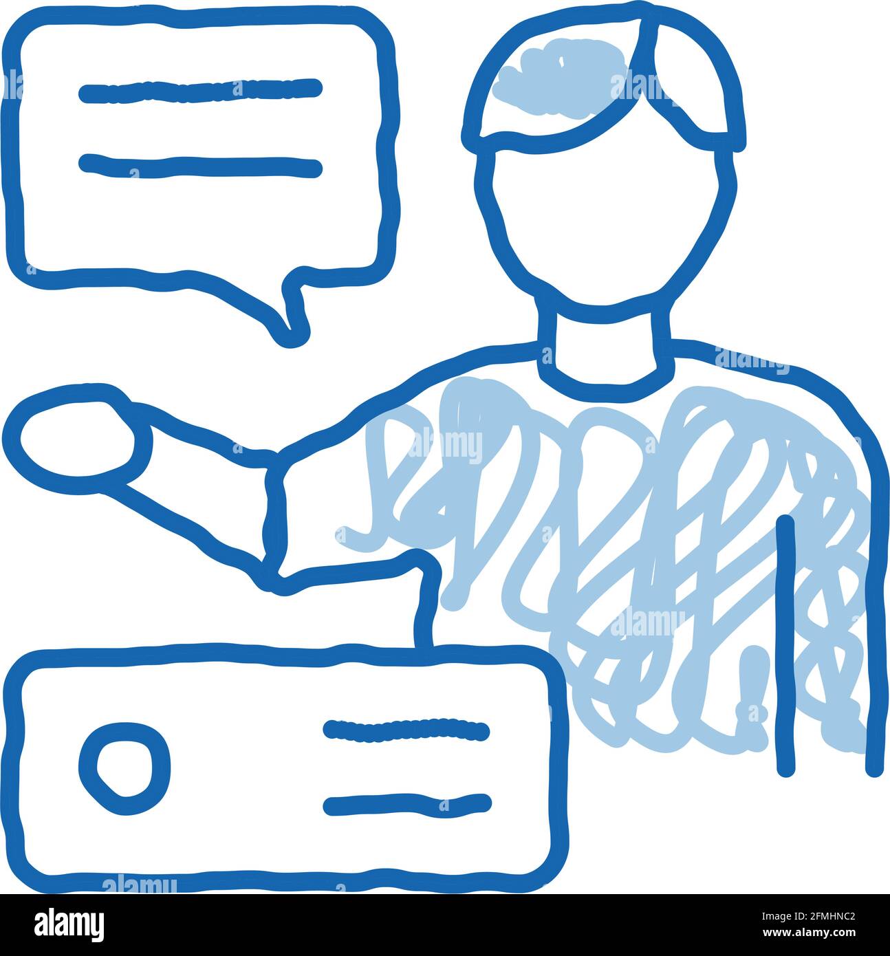 person presentation doodle icon hand drawn illustration Stock Vector ...